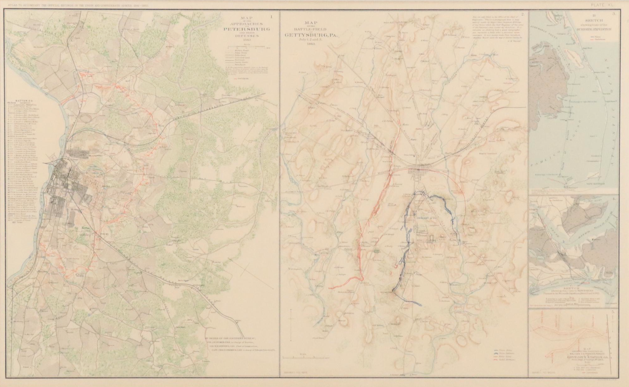Julius Bien & Co. Map "Petersburg, Gettysburg," 1895 | EBTH