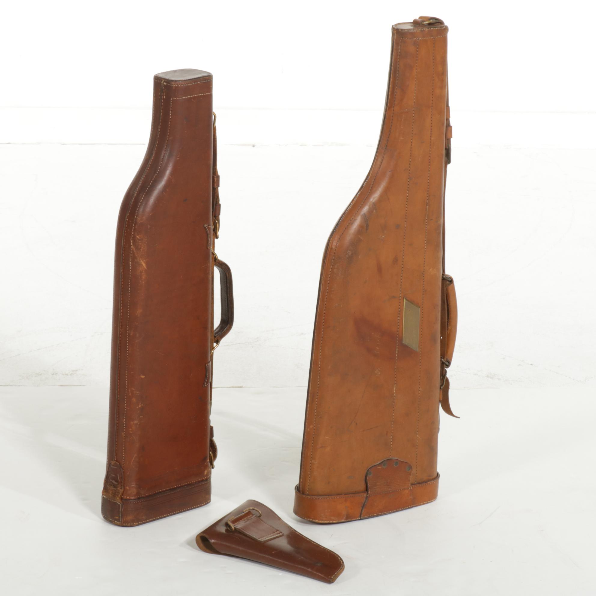 Leg 'O Mutton Takedown Shotgun Leather Cases With Pistol Holster | EBTH