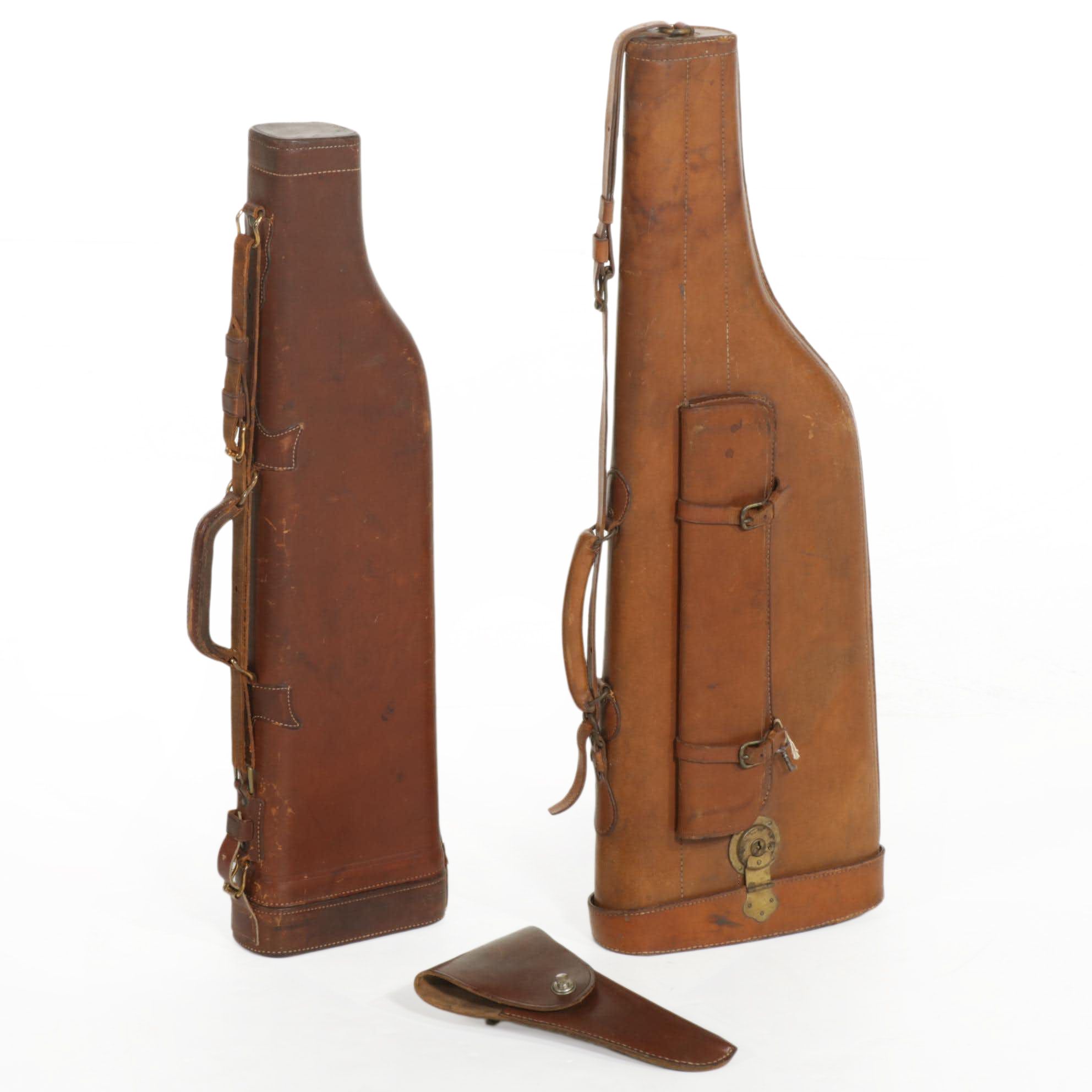 Leg 'O Mutton Takedown Shotgun Leather Cases With Pistol Holster | EBTH