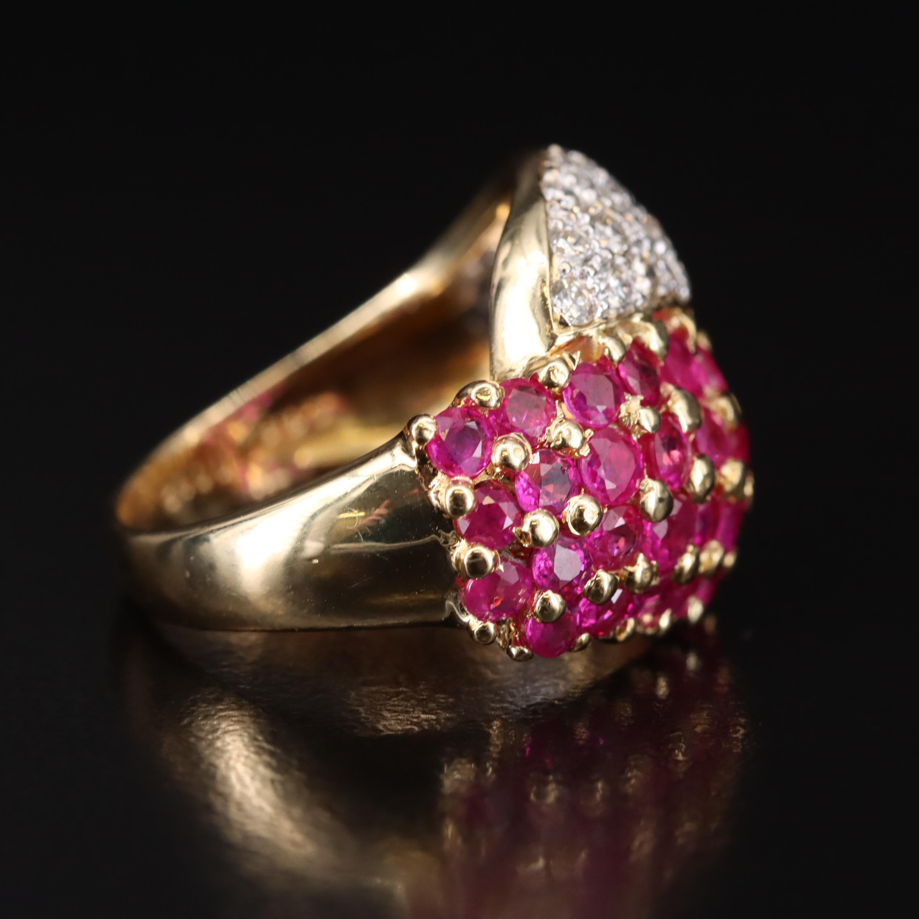 18K Ruby and Diamond Bypass Ring | EBTH