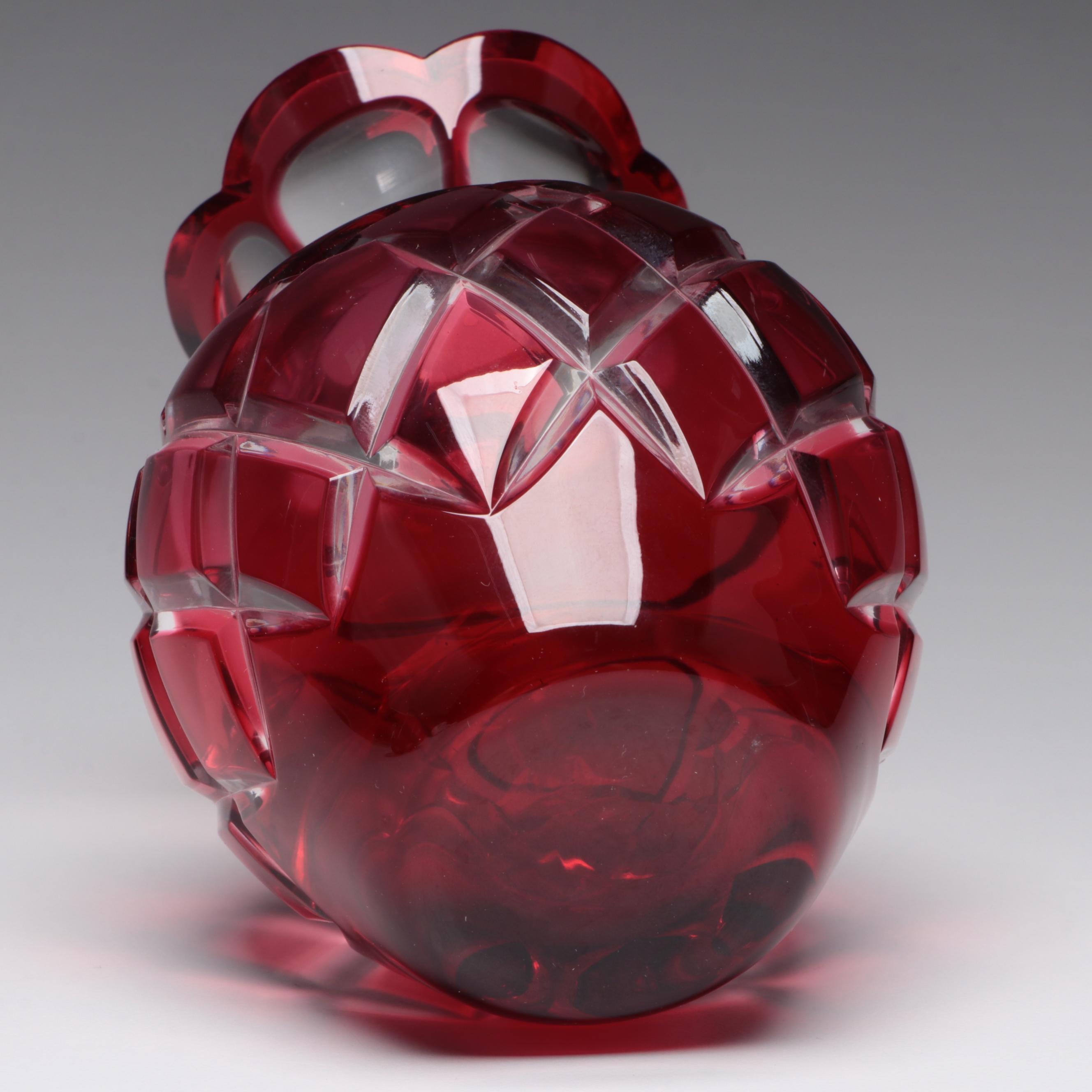 Cristal d'Arques Ruby-Flashed Crystal Bowl and Vase | EBTH
