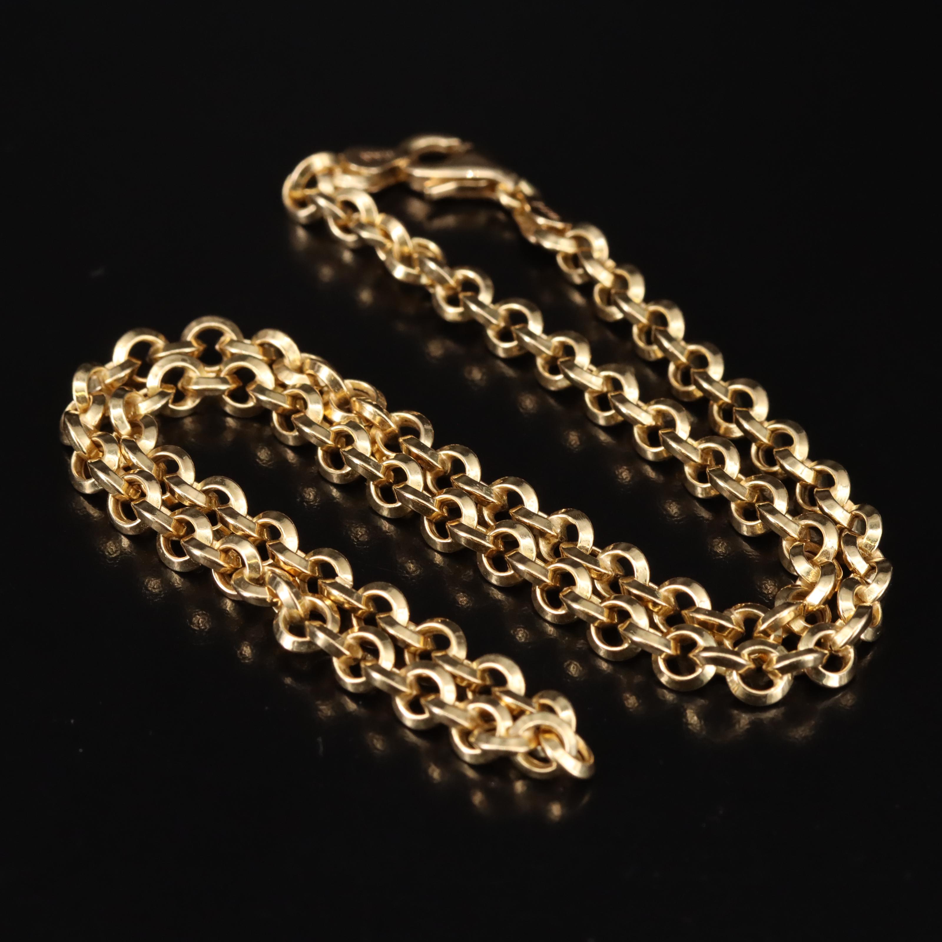 18K Knife-Edge Rolo Chain Necklace | EBTH