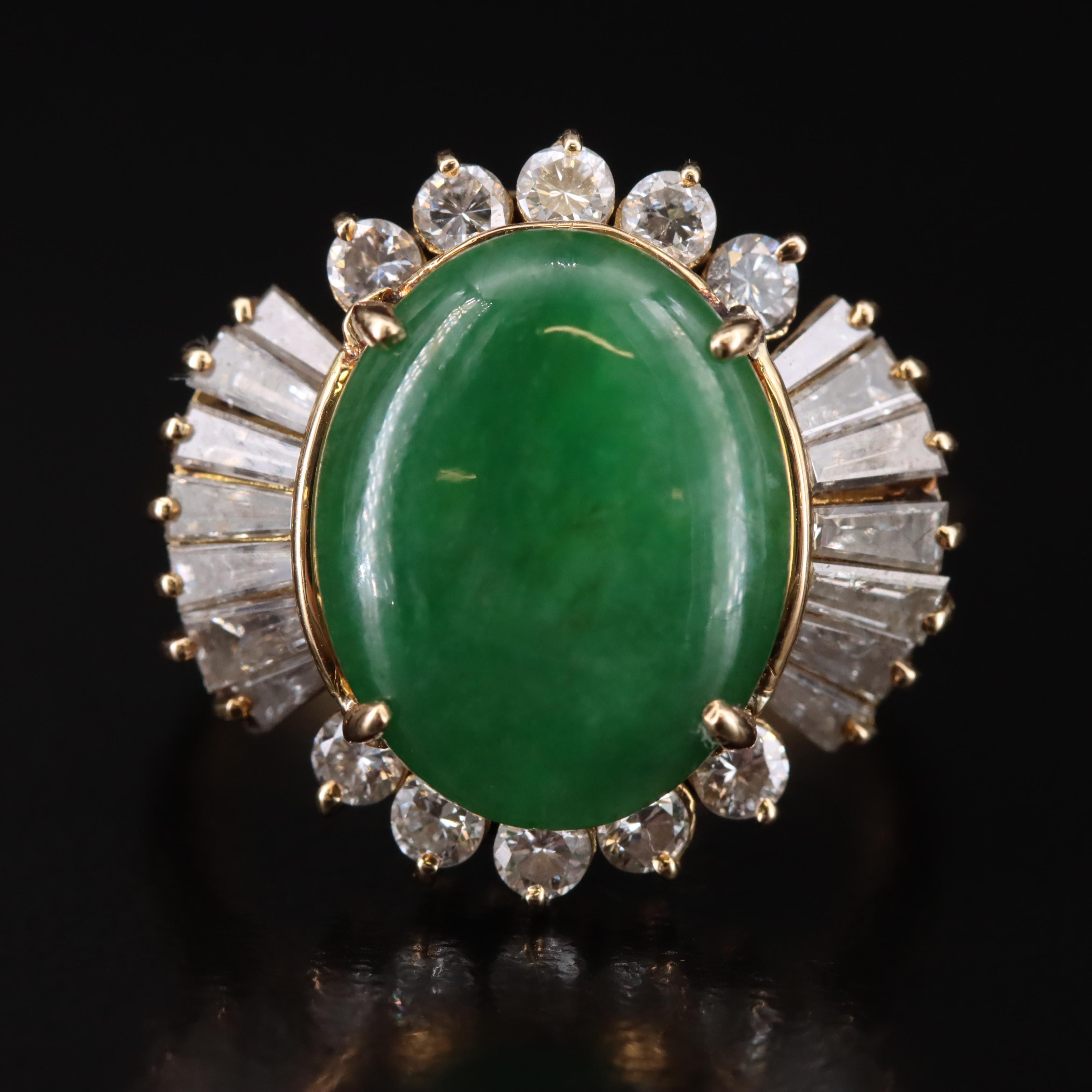 18K Jadeite and Diamond Ring | EBTH