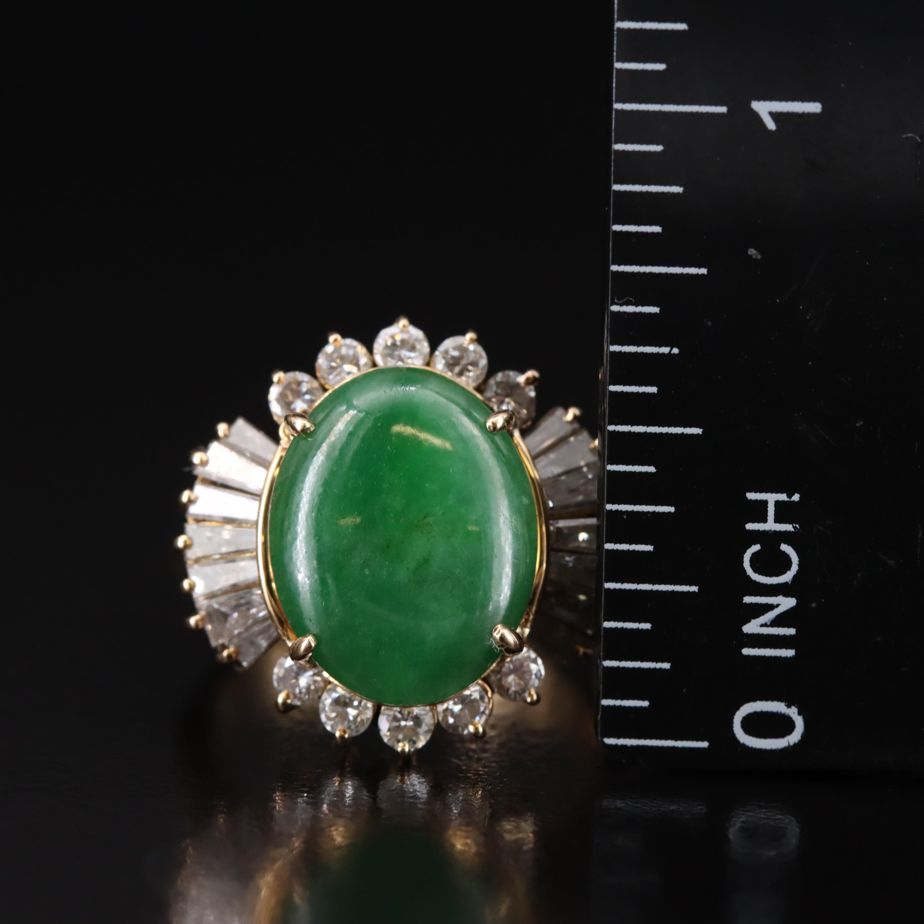 18K Jadeite and Diamond Ring | EBTH