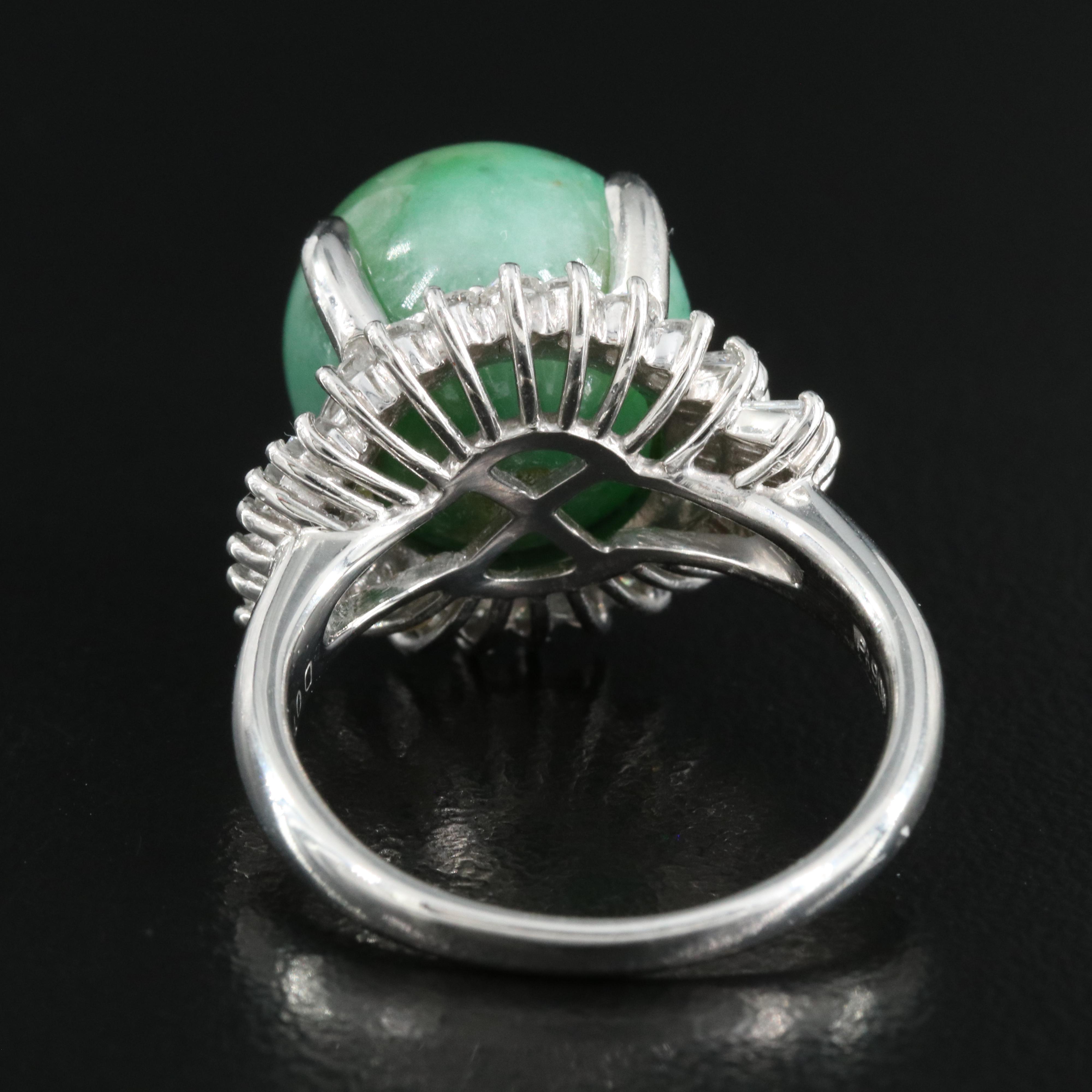 Platinum Jadeite and Diamond Ring | EBTH