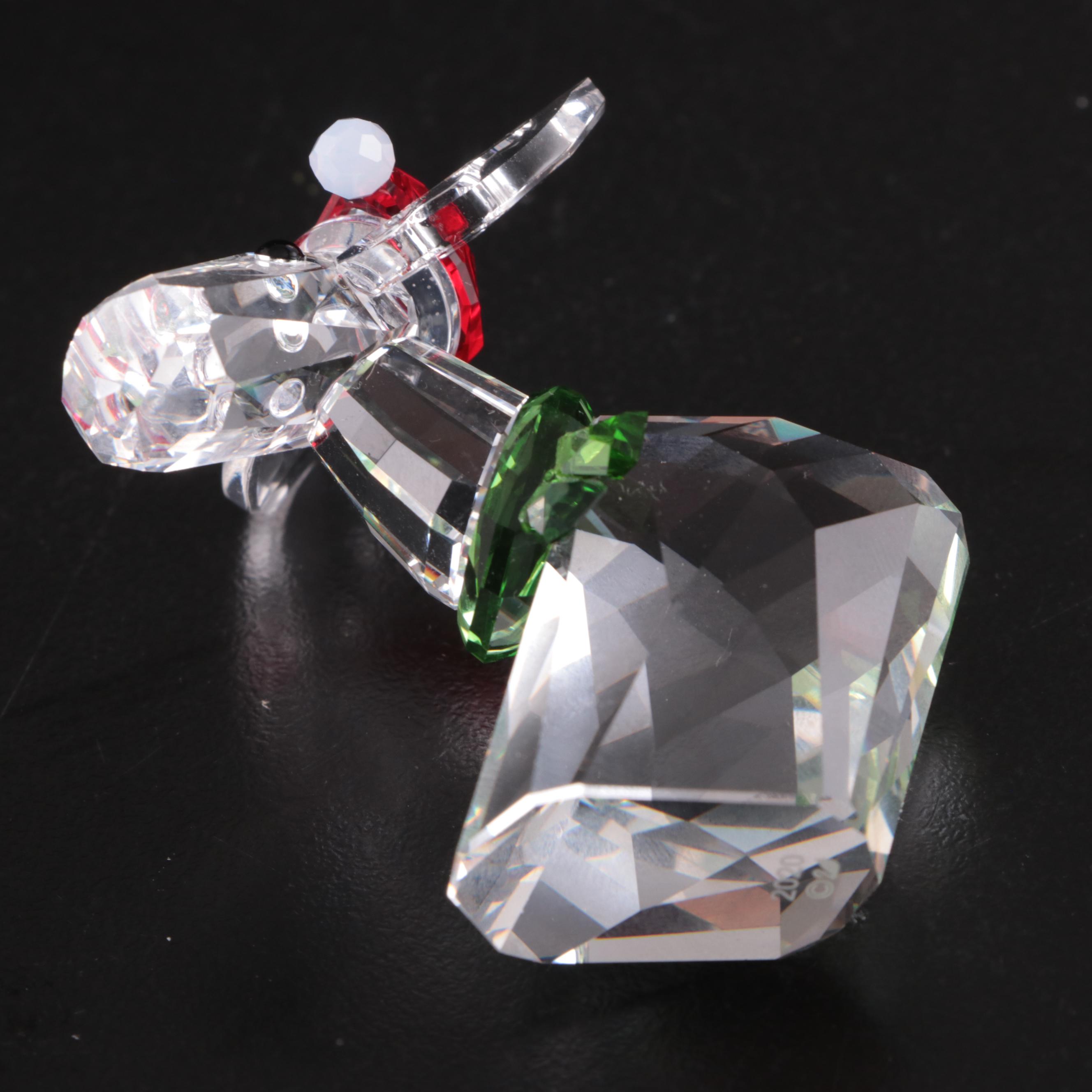 Swarovski Crystal Moose and Bull Christmas Figurines | EBTH