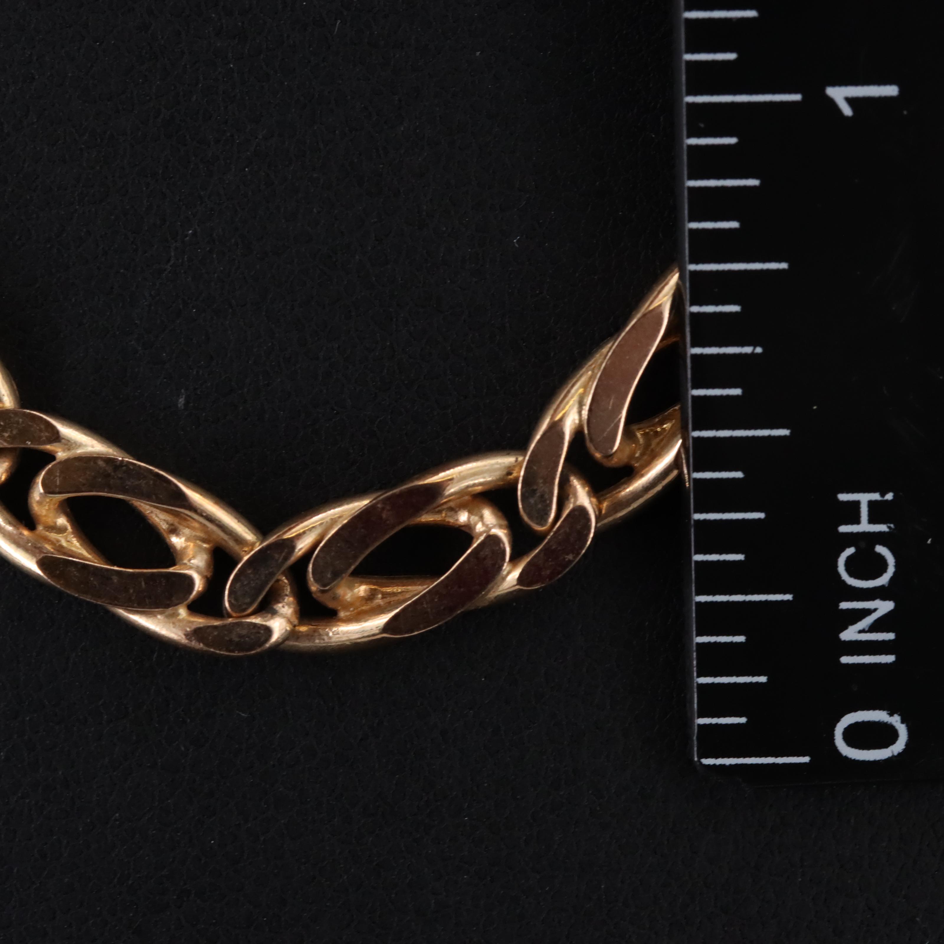 Italian 14K Fancy Curb Chain Necklace | EBTH