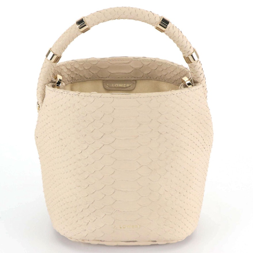 J. Lowery Handbag in Python Effect Leather with Detachable Chain Link ... J. Lowery Handbag in Python Effect Leather with Detachable Chain Link ...