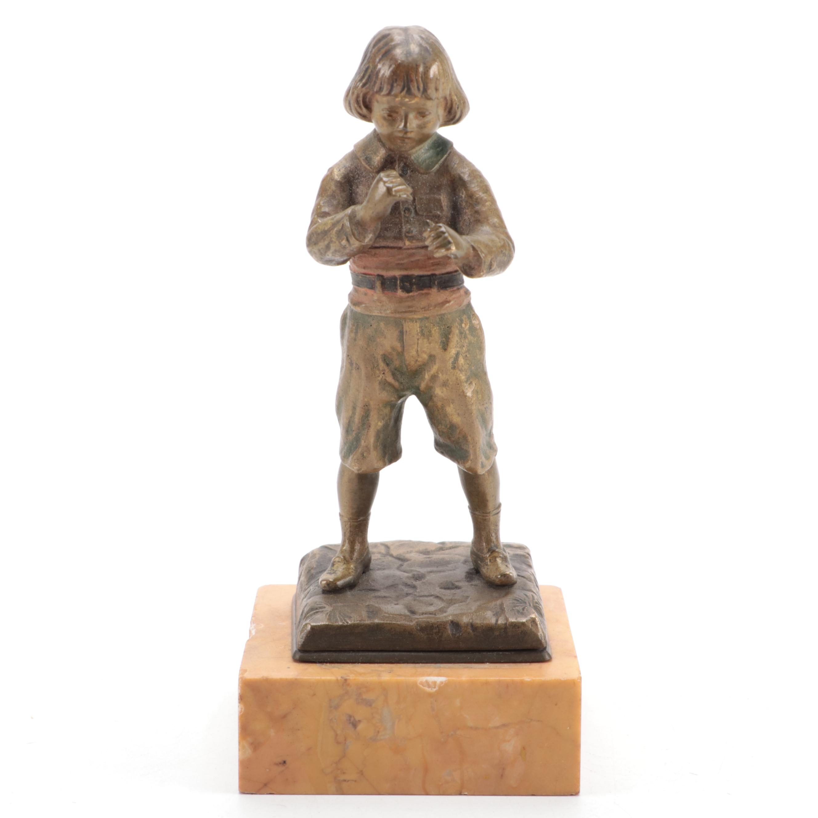 Grand Tour Dutch or German Bronze Statuette of a Boy, Circa 1900 | EBTH