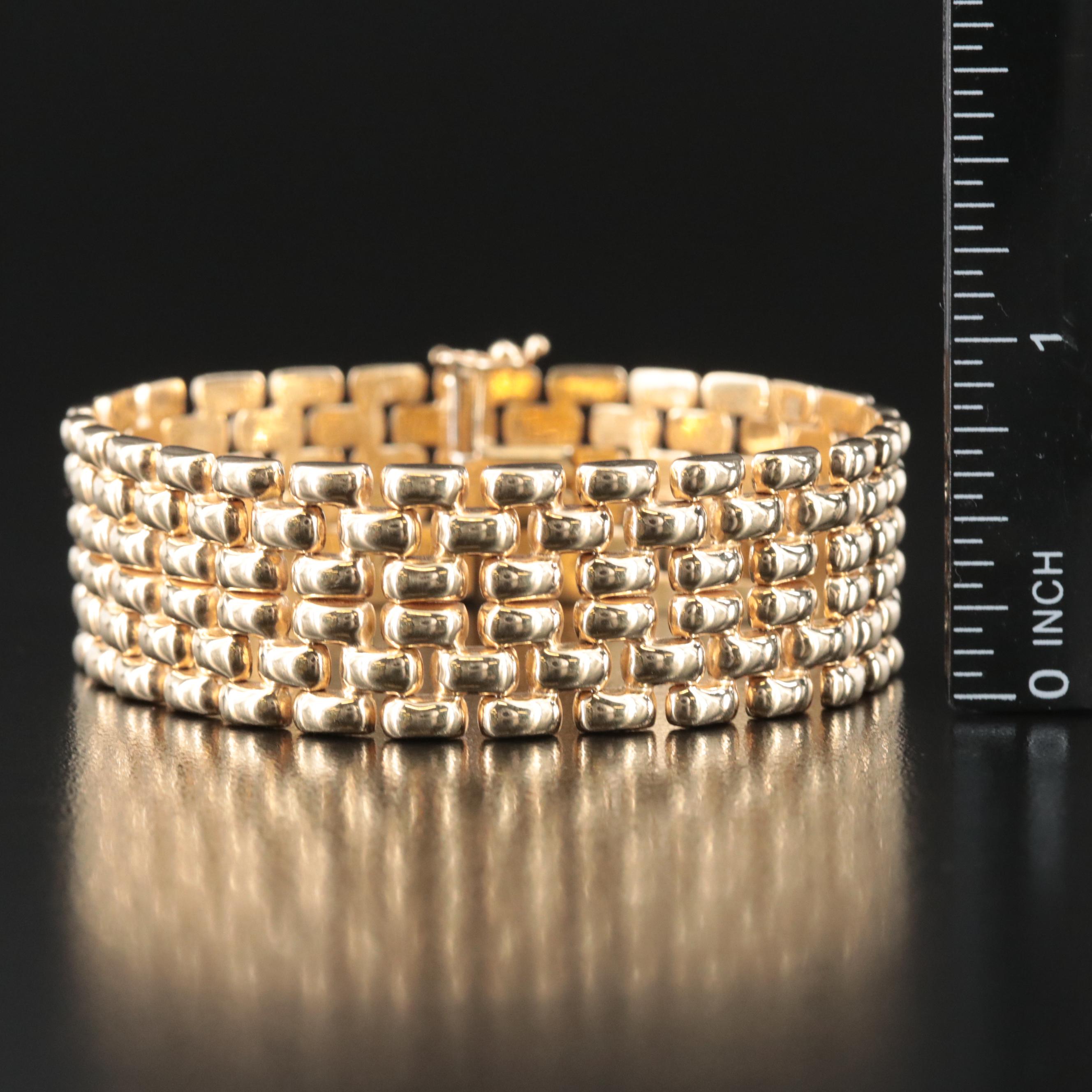 14K Panther Link Bracelet | EBTH