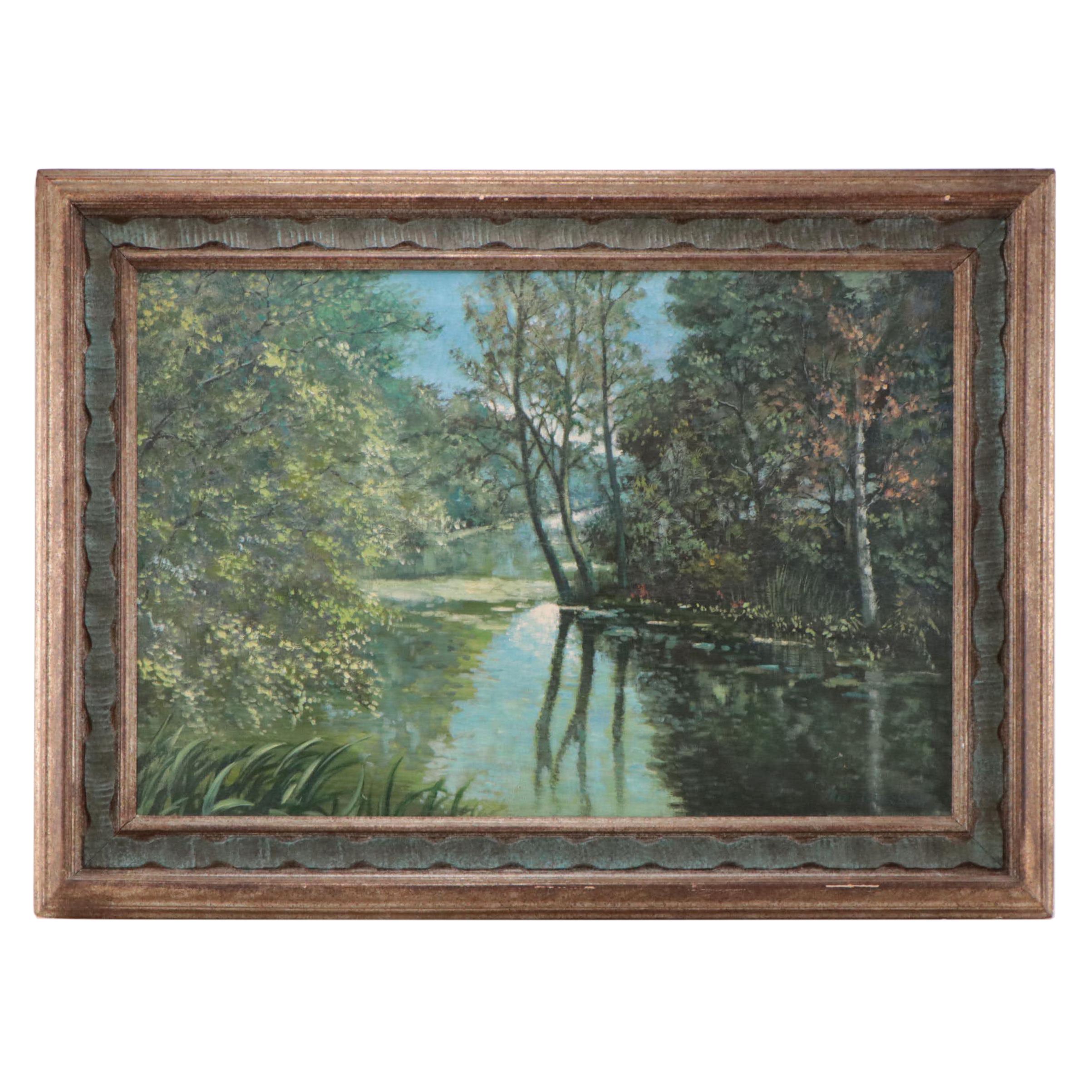Roelof Dozeman Oil Painting of Aquatic Landscape | EBTH
