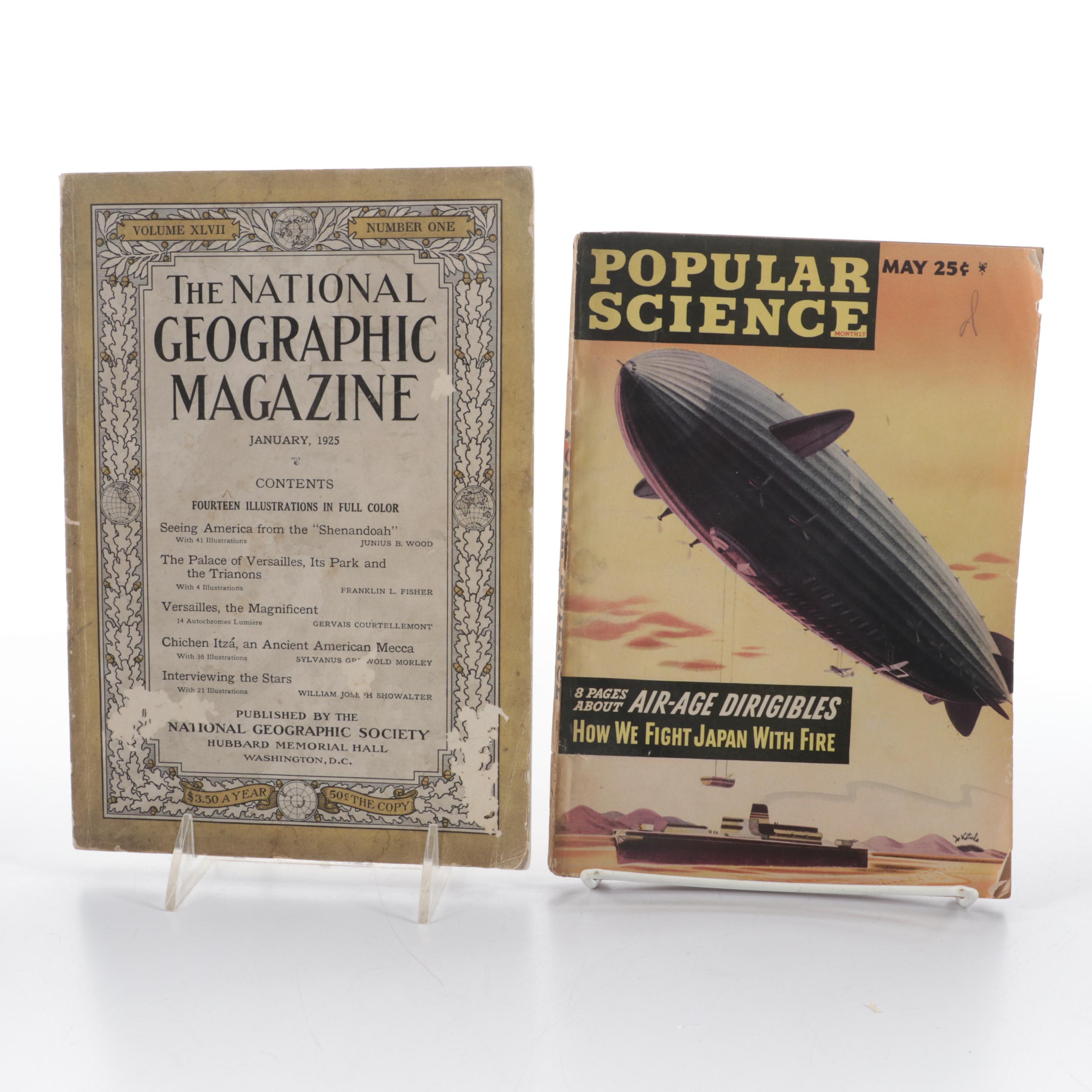 Zeppelin Books with Popular Science and National Geographic Magazines ...