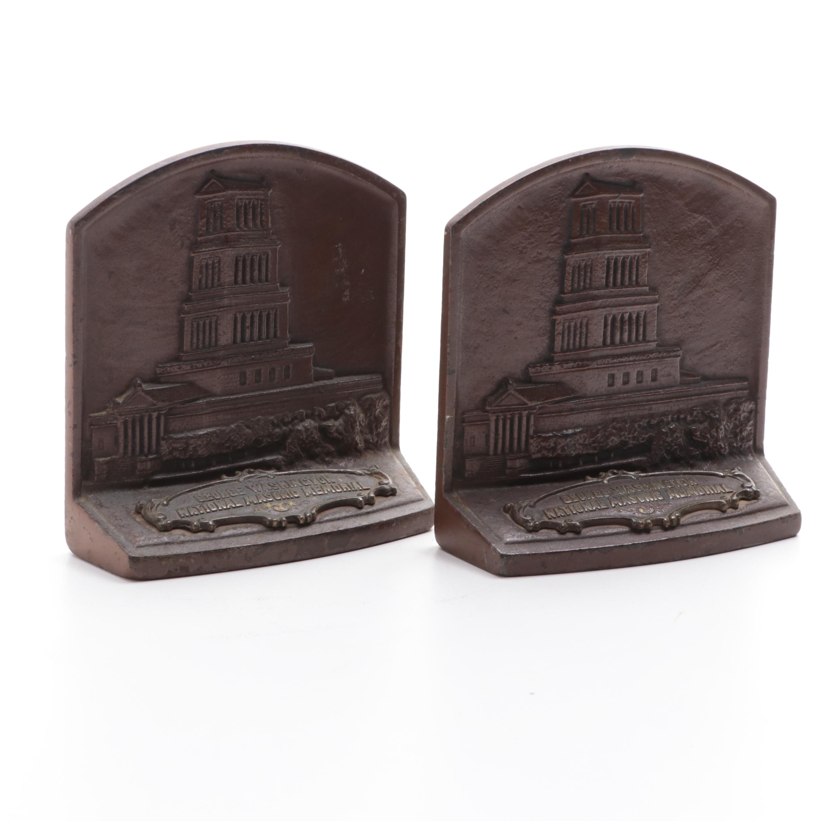 Pair of Cast Iron "George Washington National Masonic Memorial ...