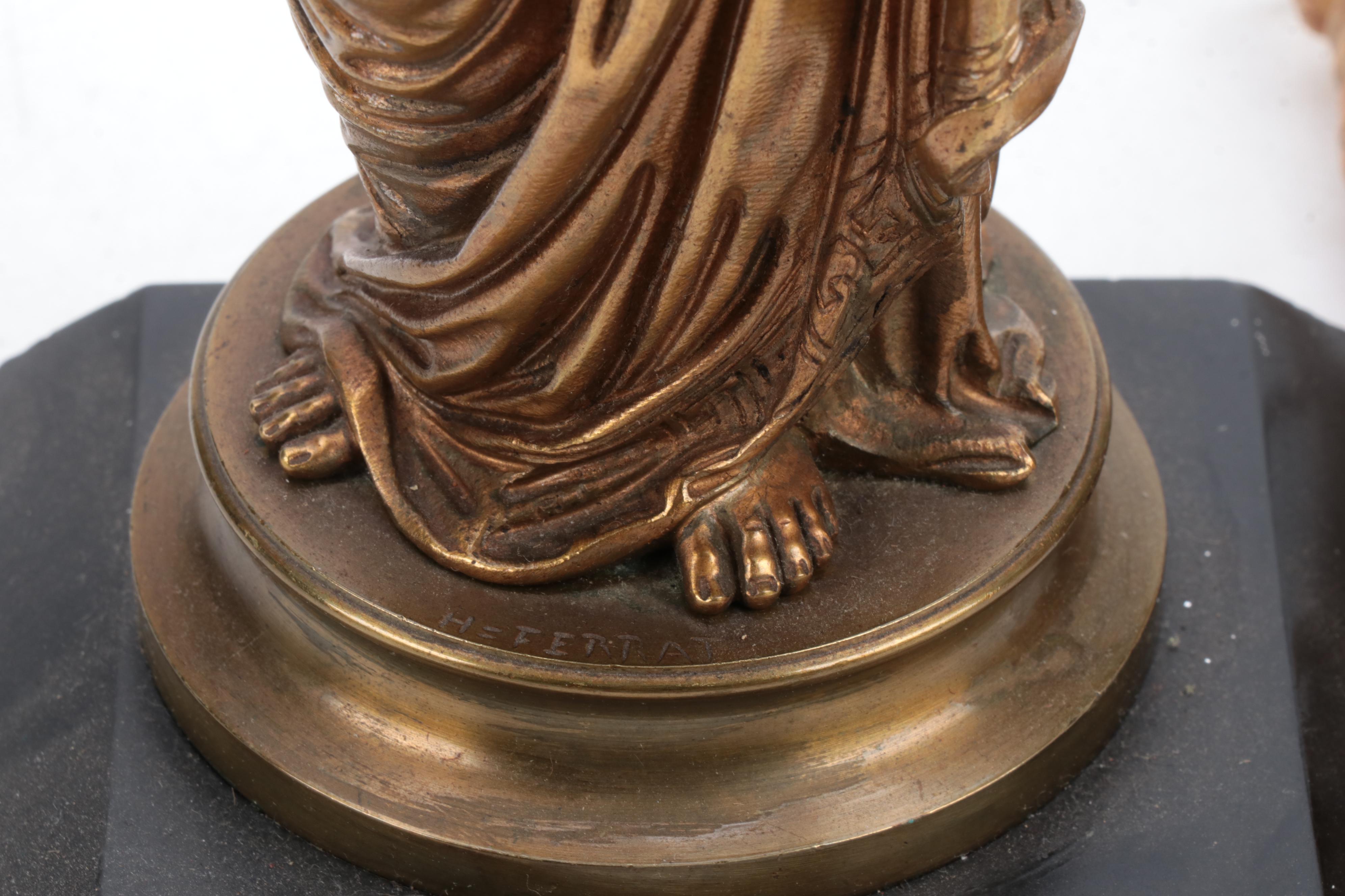 Cast Brass Figural Candelabra After Hippolyte Ferrat, Adapted Late 20th ...