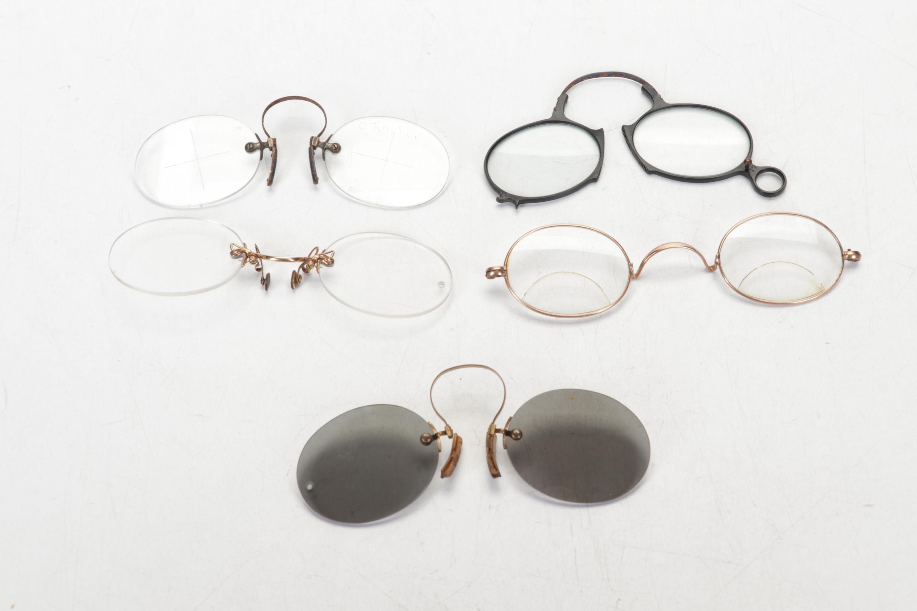 Pince-Nez, Temple Spectacles and Other Glasses, Late 19th/ Early 20th ...