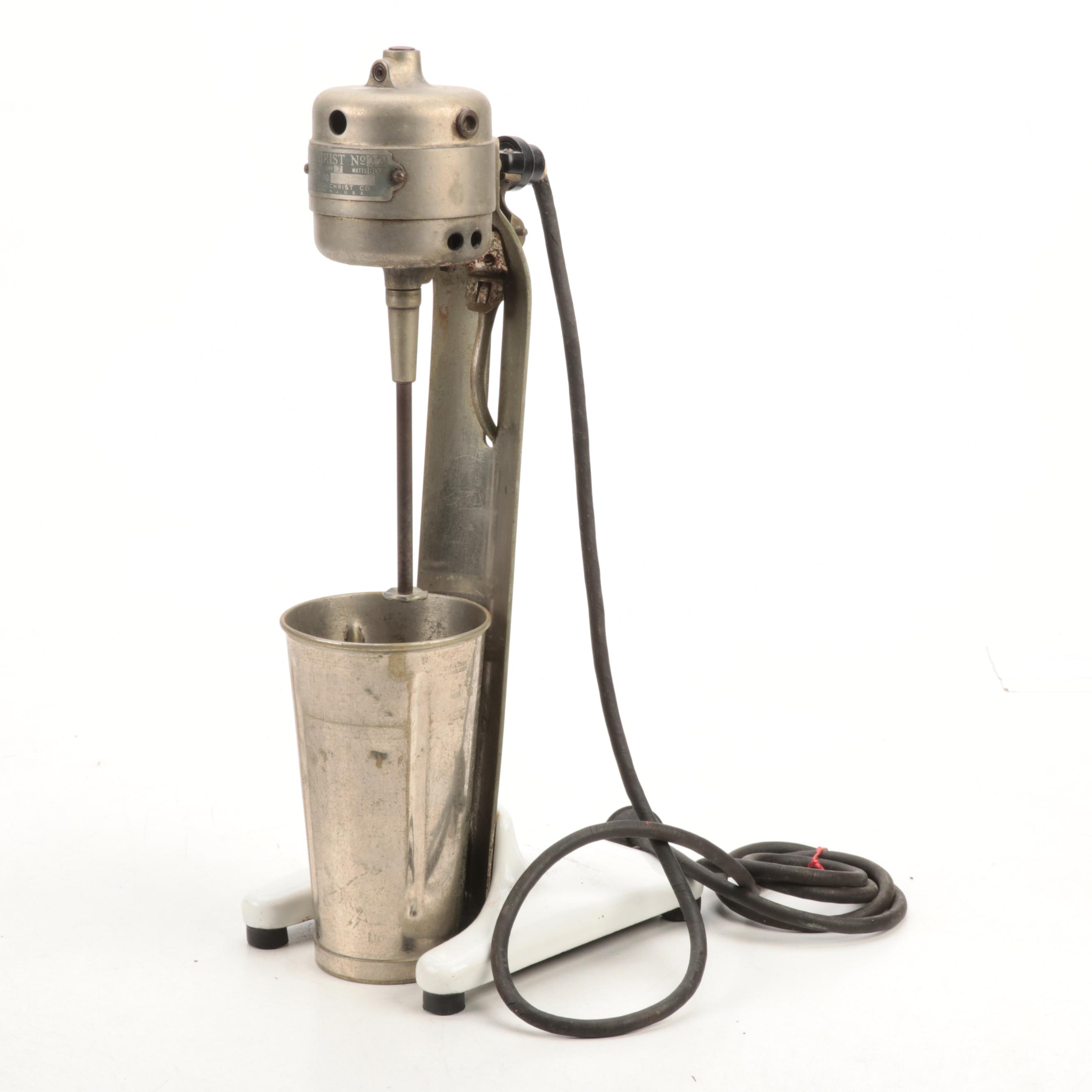 Gilchrist No. 22 Single Spindle Milkshake Mixer with Cup, Early to Mid ...