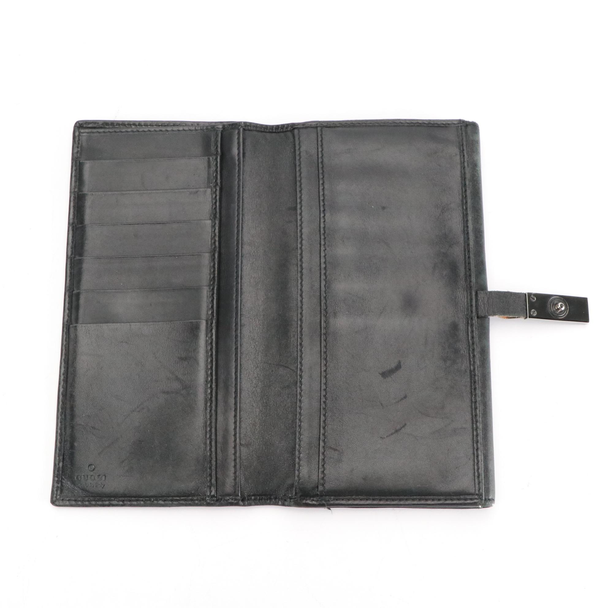 Gucci Long Wallet in Smooth Black Leather | EBTH
