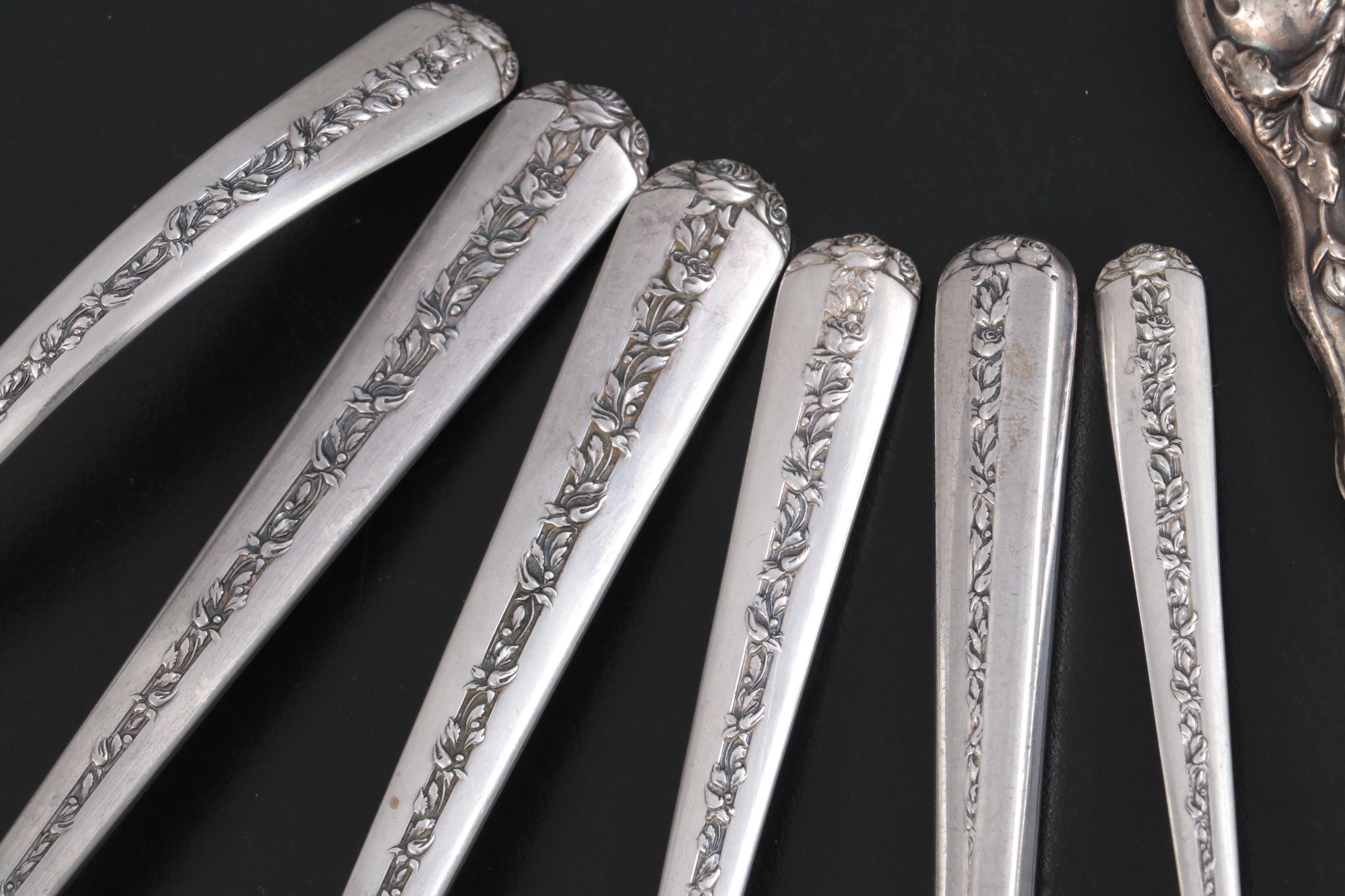 Towle "Rambler Rose" Sterling Silver Flatware, Mid to Late 20th Century ...