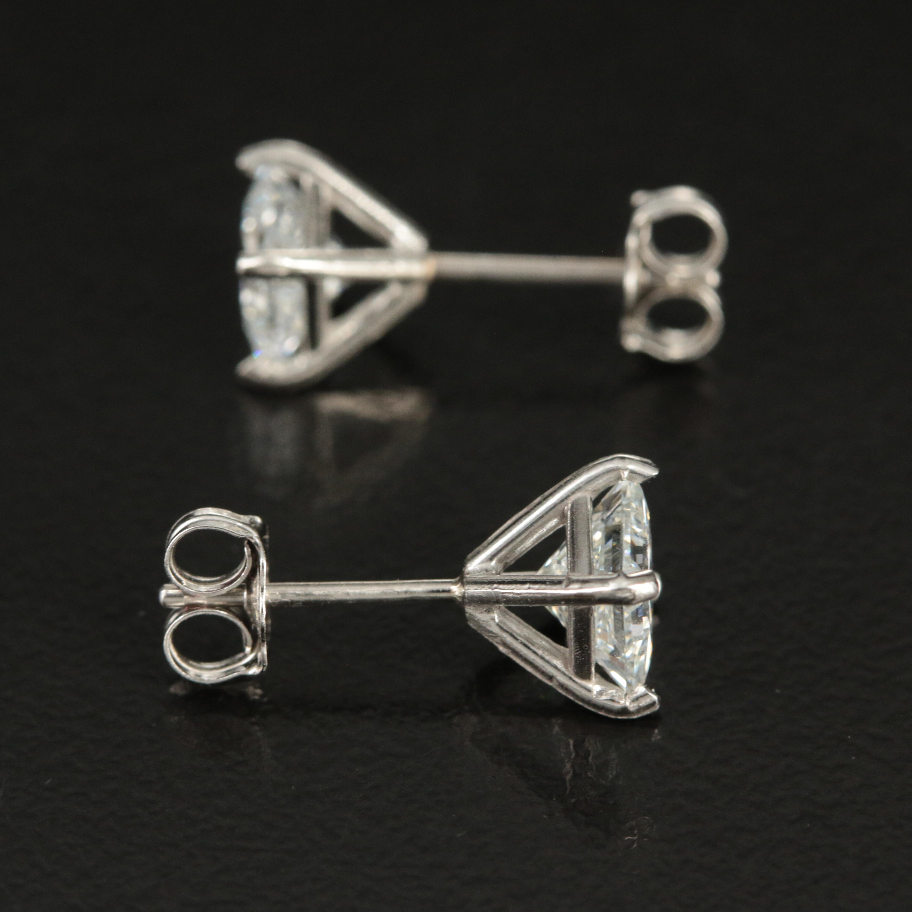 Platinum 1.55 CTW Diamond Stud Earrings with GIA eReport and Online ...