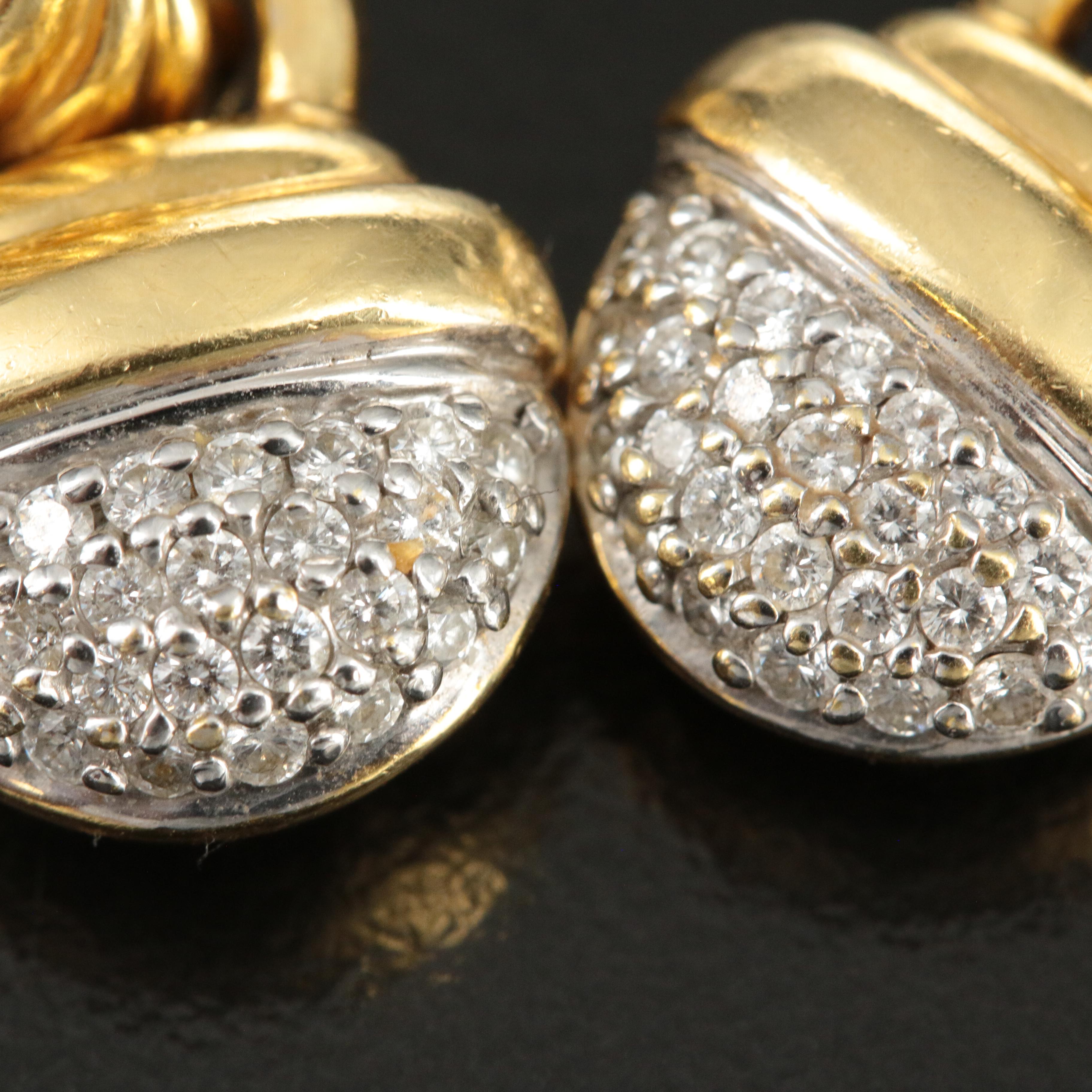 David Yurman Acorn Drop 18K 0.55 CTW Diamond Convertible Earrings | EBTH