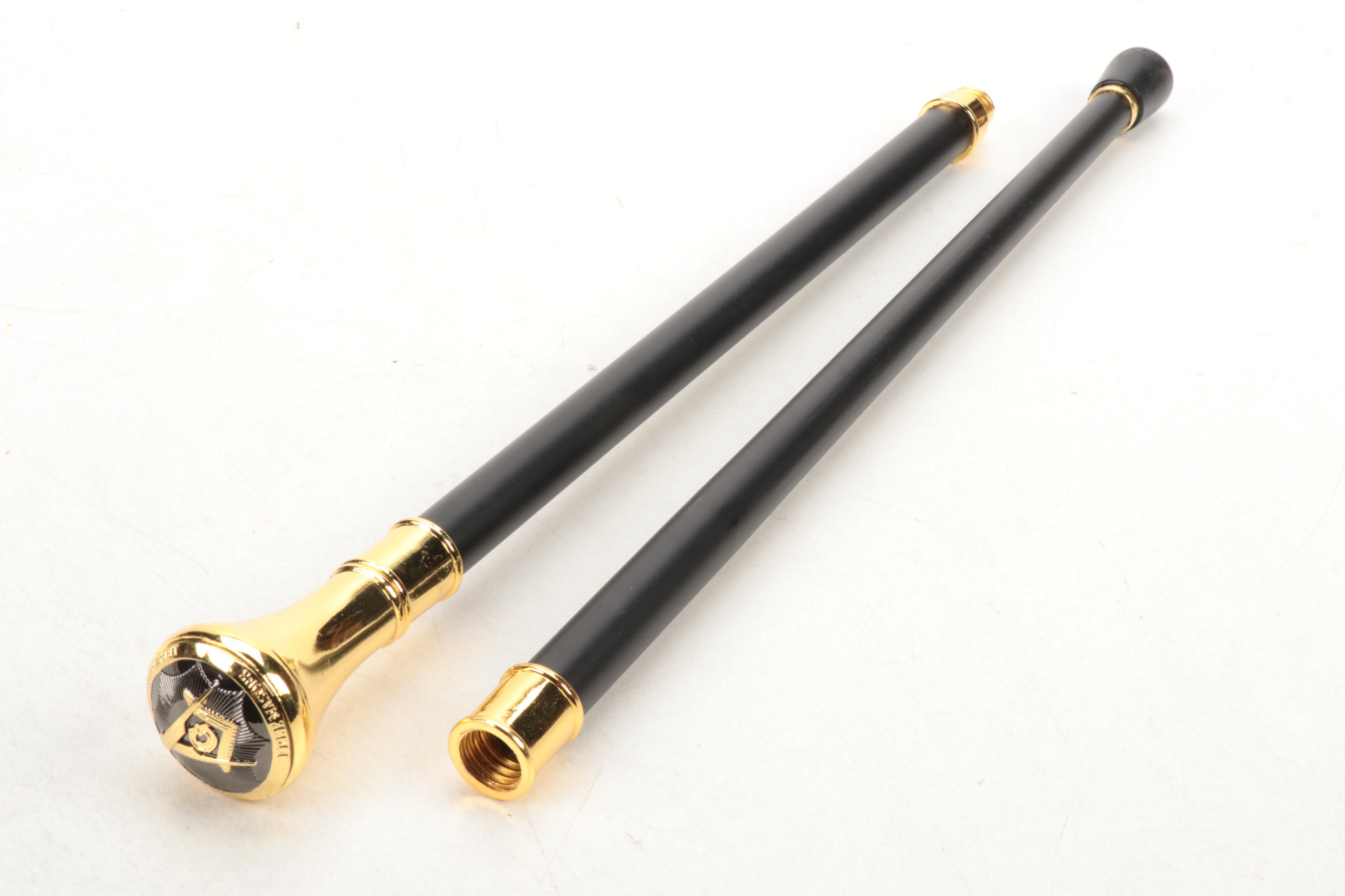 Masonic Collection Including Cane, Pocket Watch and Rings | EBTH