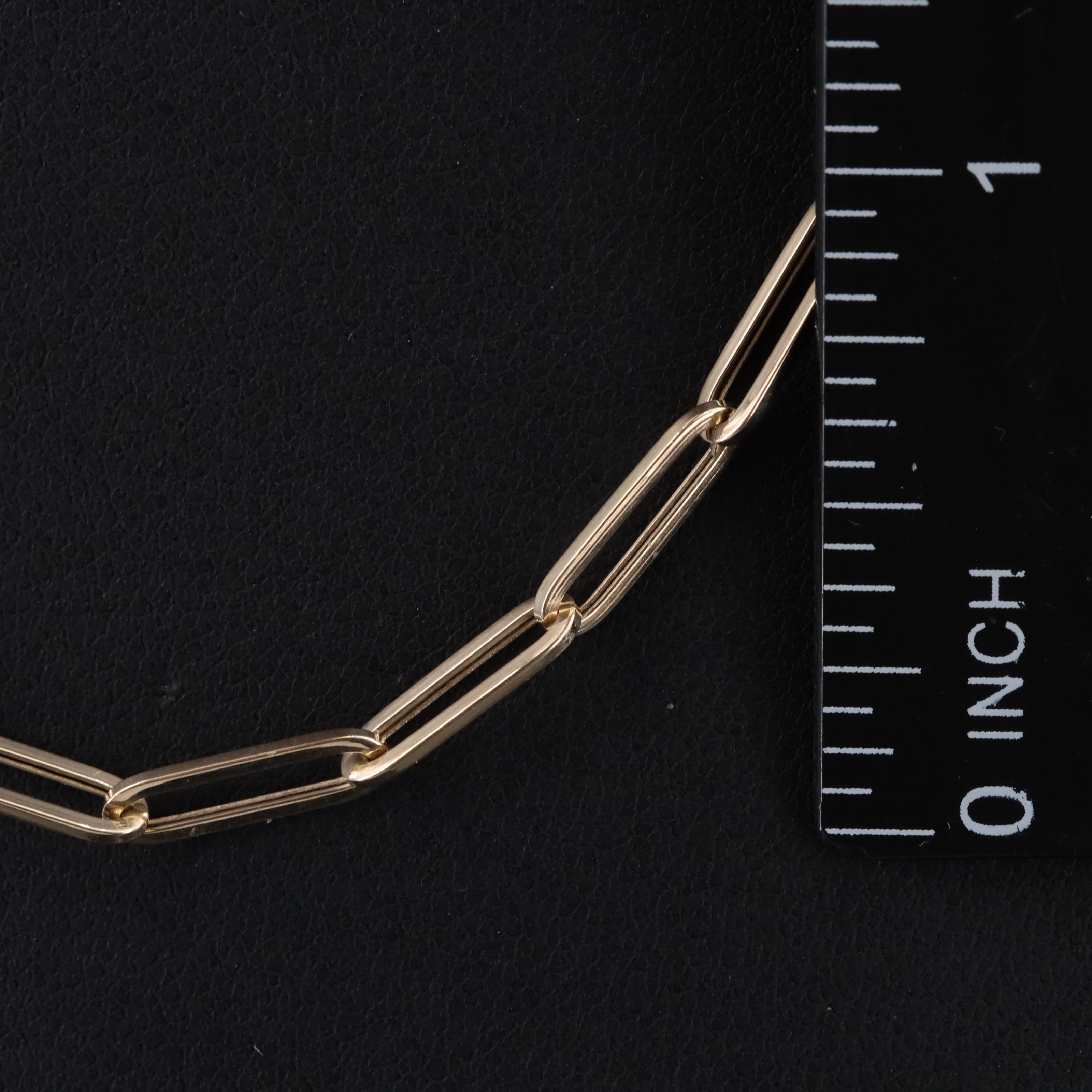 14K Paper Clip Chain Necklace | EBTH