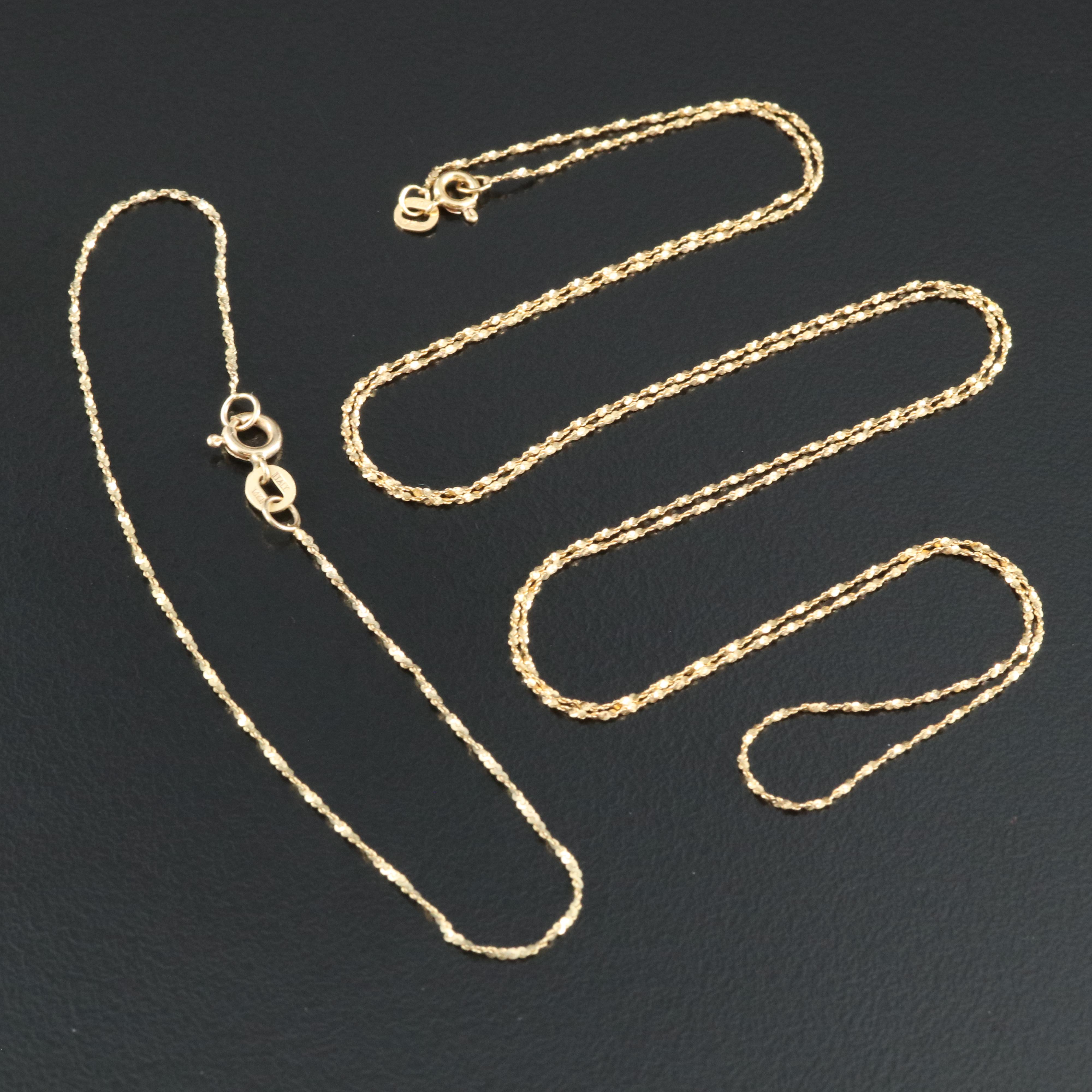 14K Twisted Serpentine Chain Necklace and Bracelet Set | EBTH