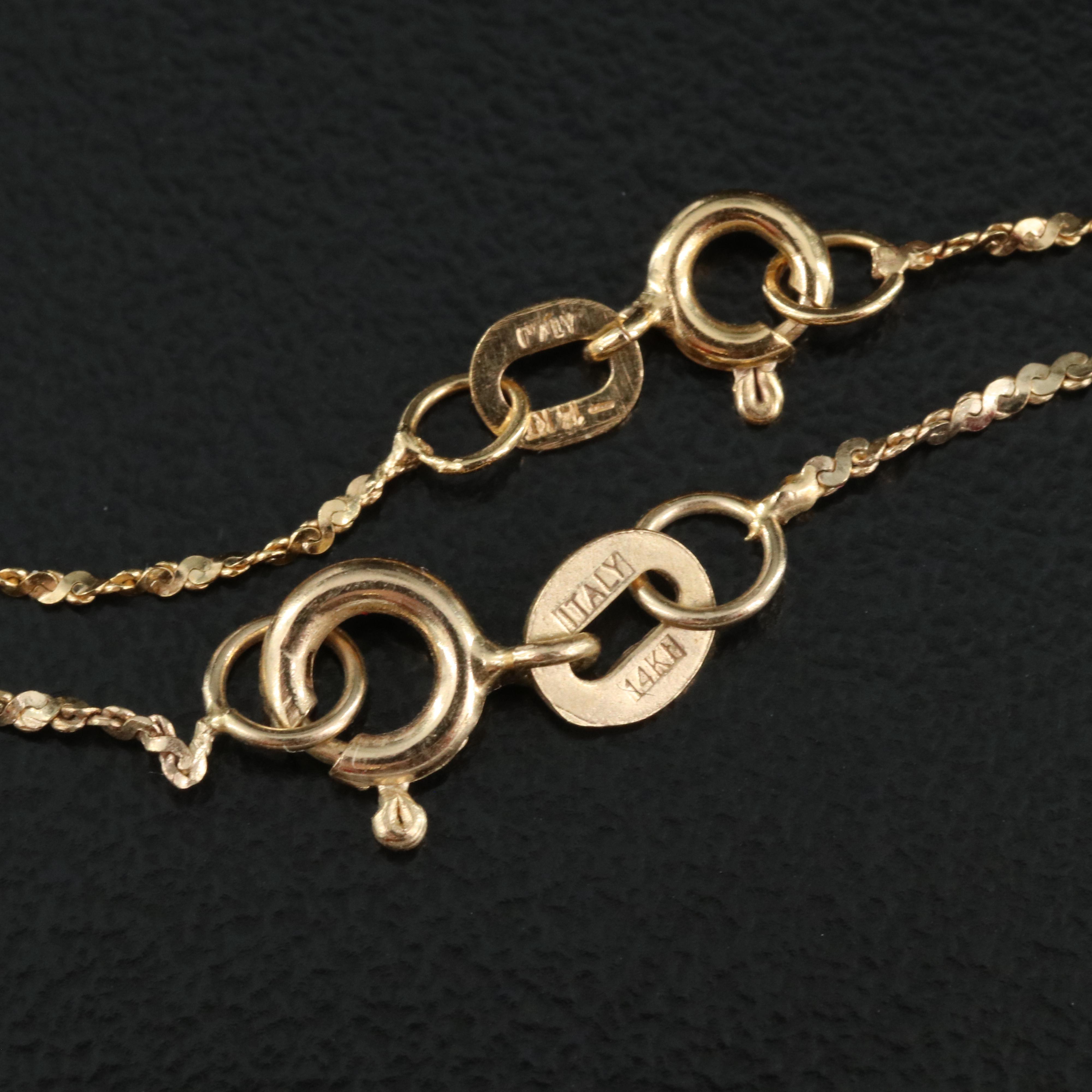 14K Twisted Serpentine Chain Necklace and Bracelet Set | EBTH