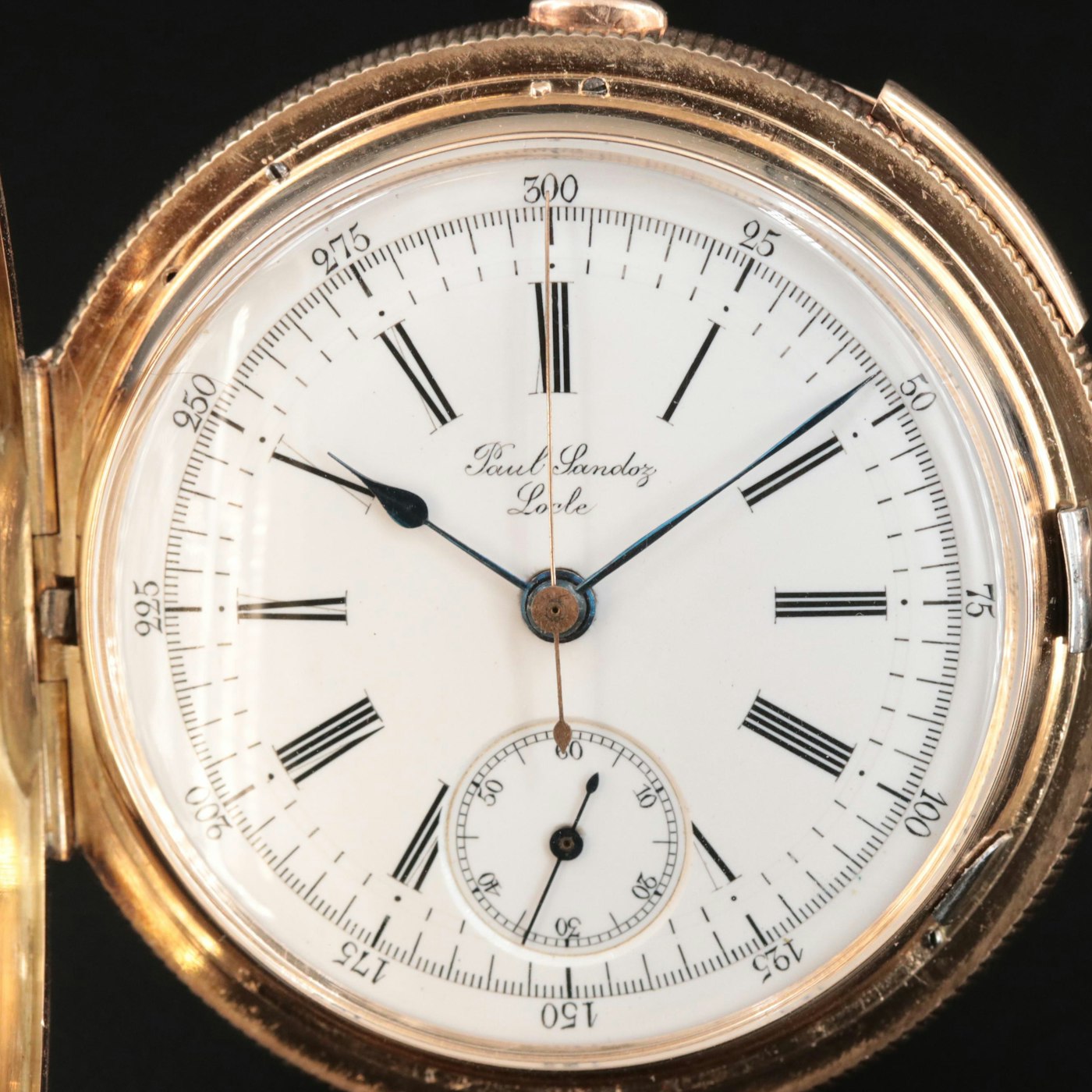 14K Paul Sandoz Locle Quarter Repeater and Seconds Chronograph Pocket ... 14K Paul Sandoz Locle Quarter Repeater and Seconds Chronograph Pocket ...