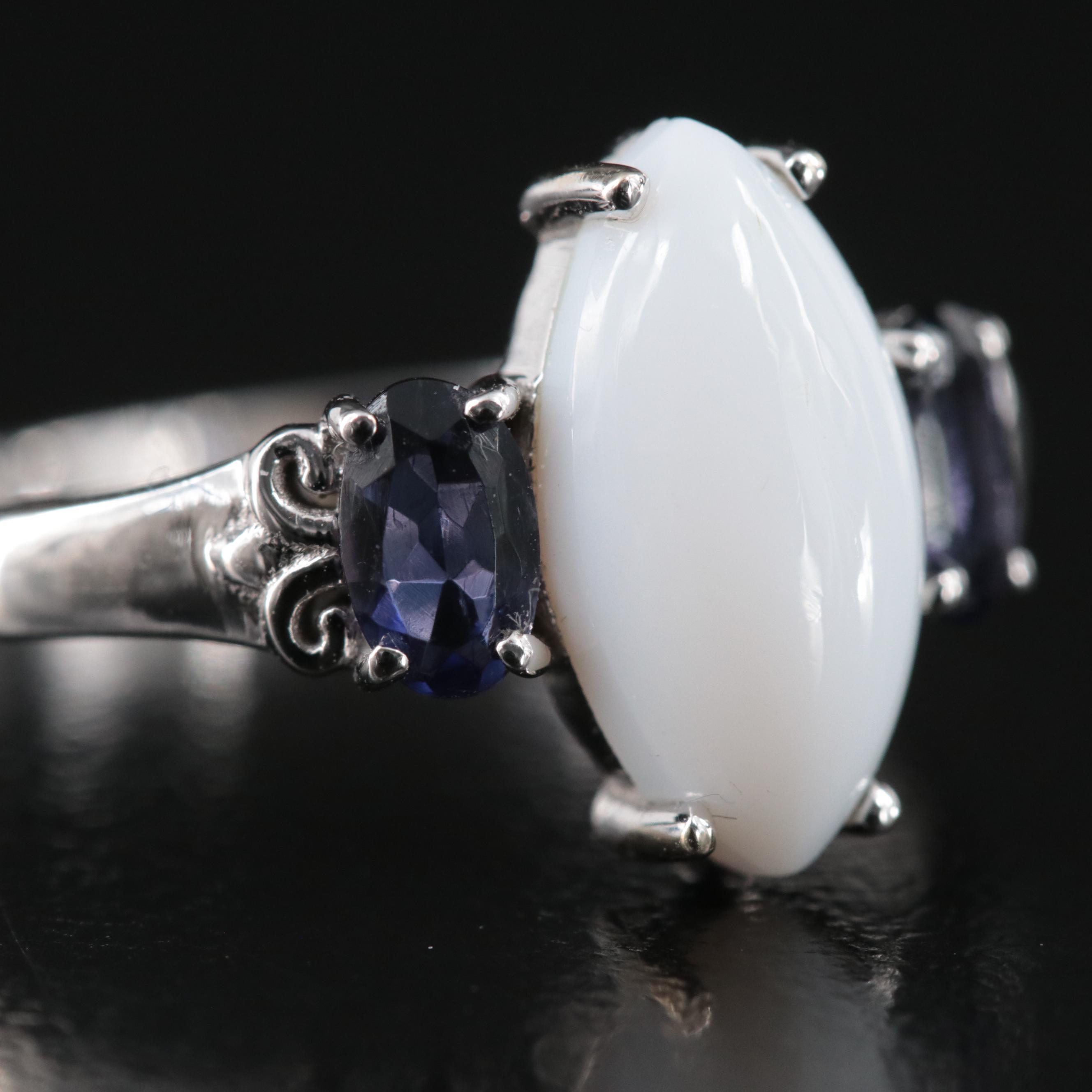 14K Common Opal and Iolite Ring | EBTH