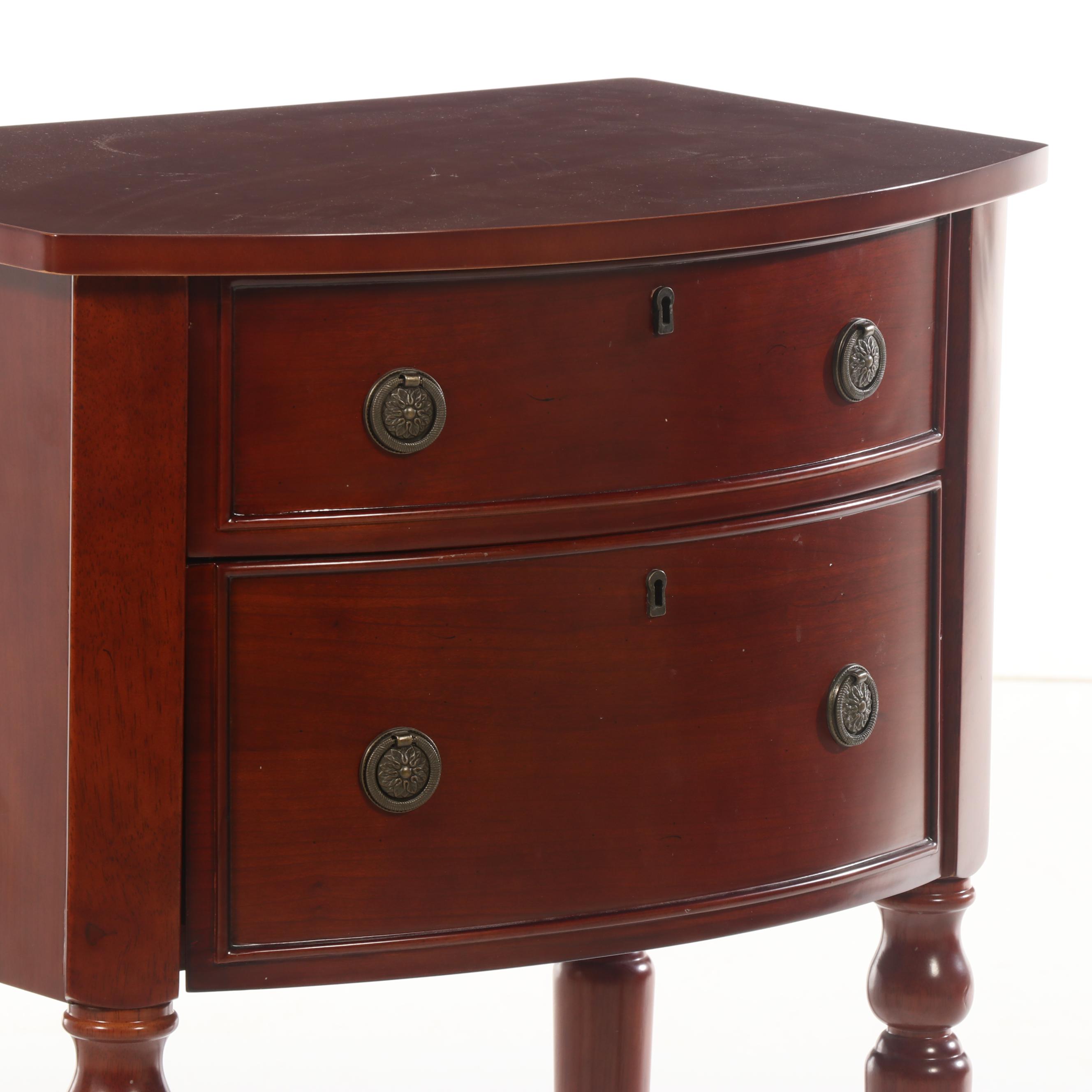 The Bombay Company Cherry Finished Two Drawer Side Table | EBTH