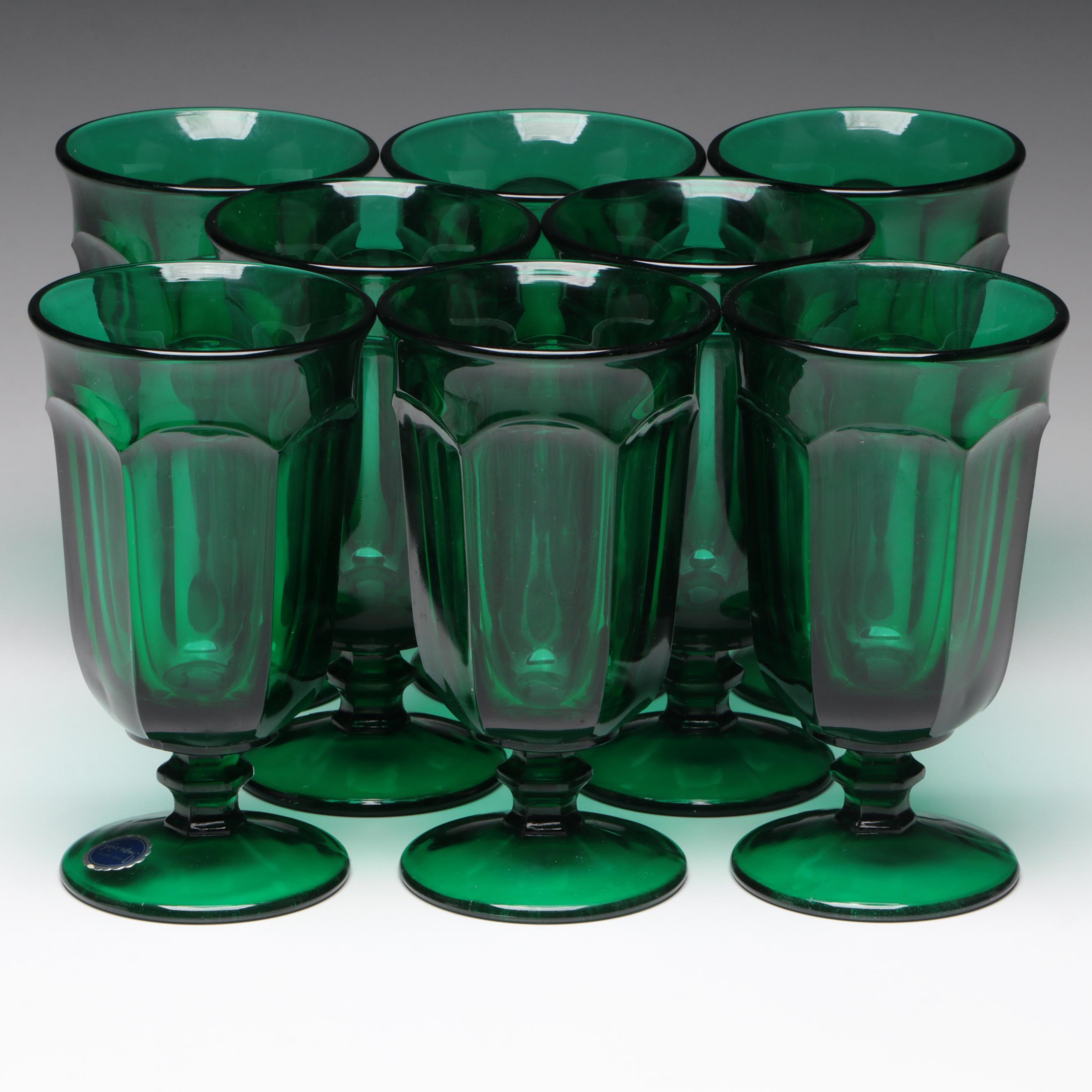 Imperial Glass Co. "Old Williamsburg Emerald Green" Iced Tea Glasses | EBTH