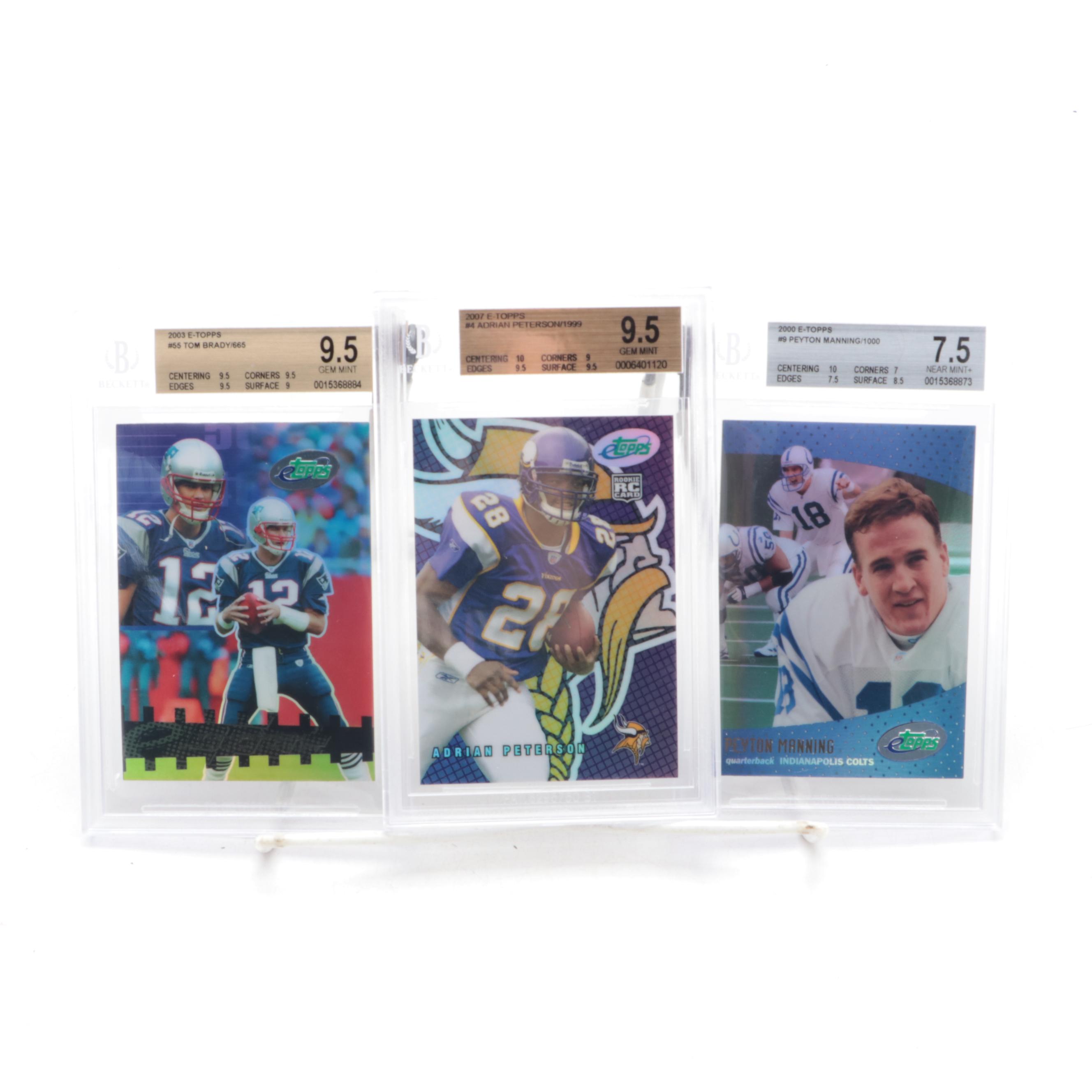 BGS Graded eTopps Sports Cards Featuring Tom Brady, Peyton Manning, and ...