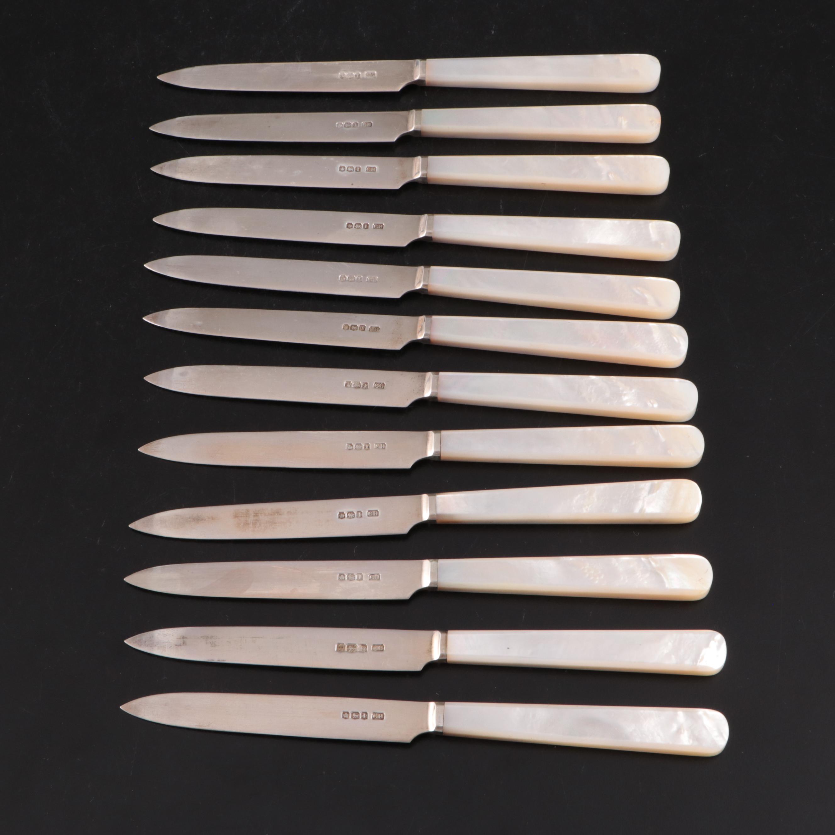 Harrison Brothers & Howson Mother-of-Pearl Handled Sterling Flatware ...