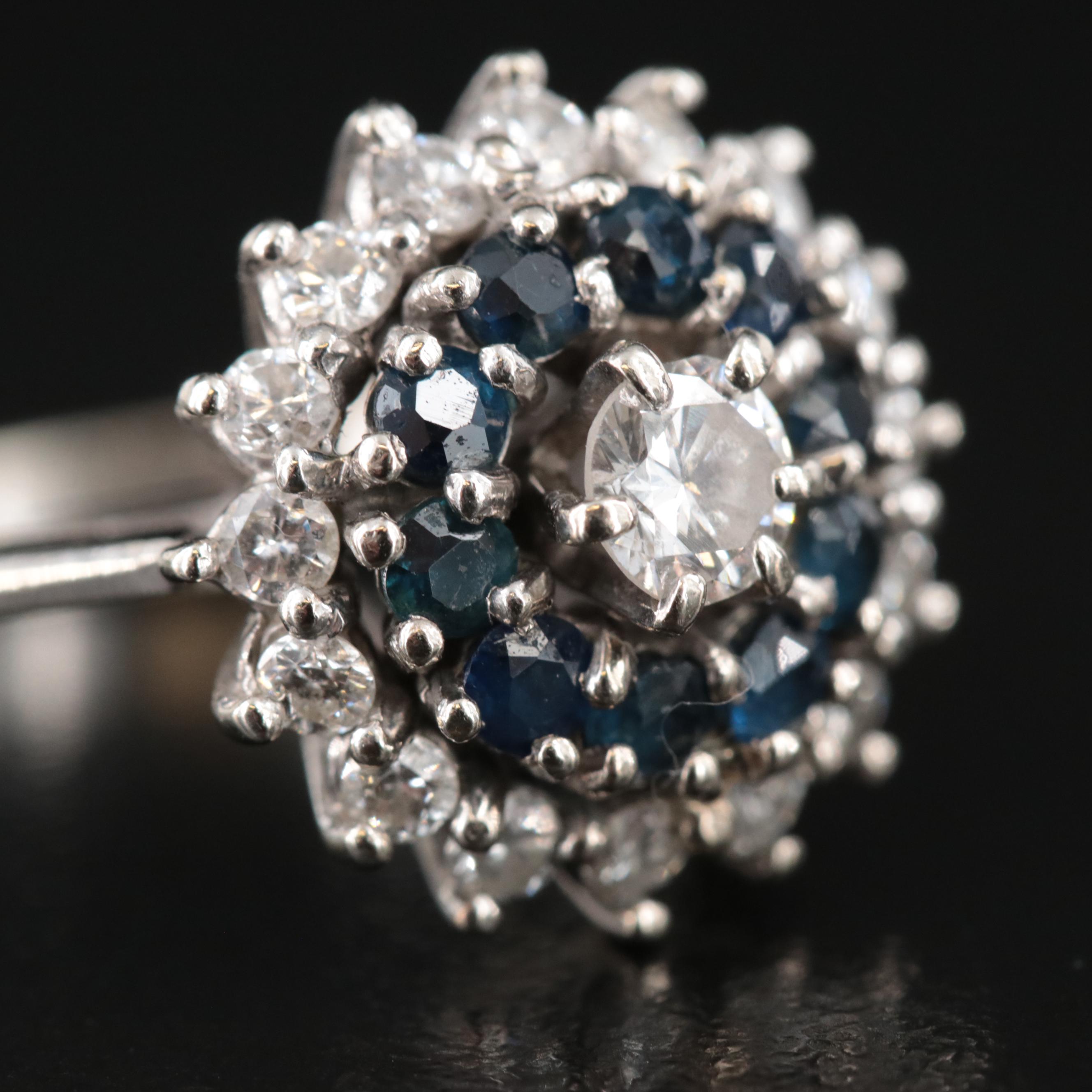 14K Diamond and Sapphire Tiered Ring | EBTH