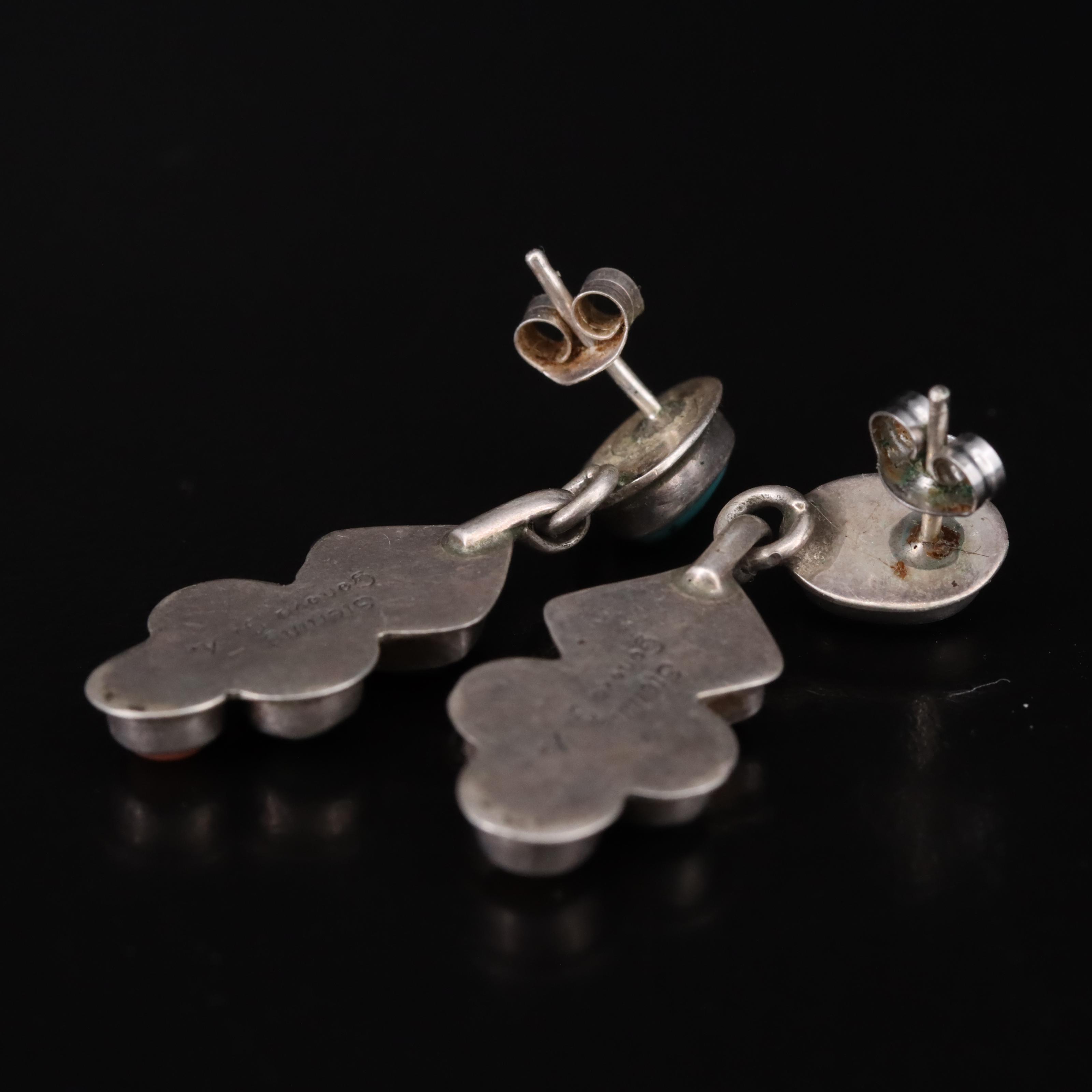 Geneva Apachito Navajo Diné Sterling Turquoise, Coral and Common Opal ...