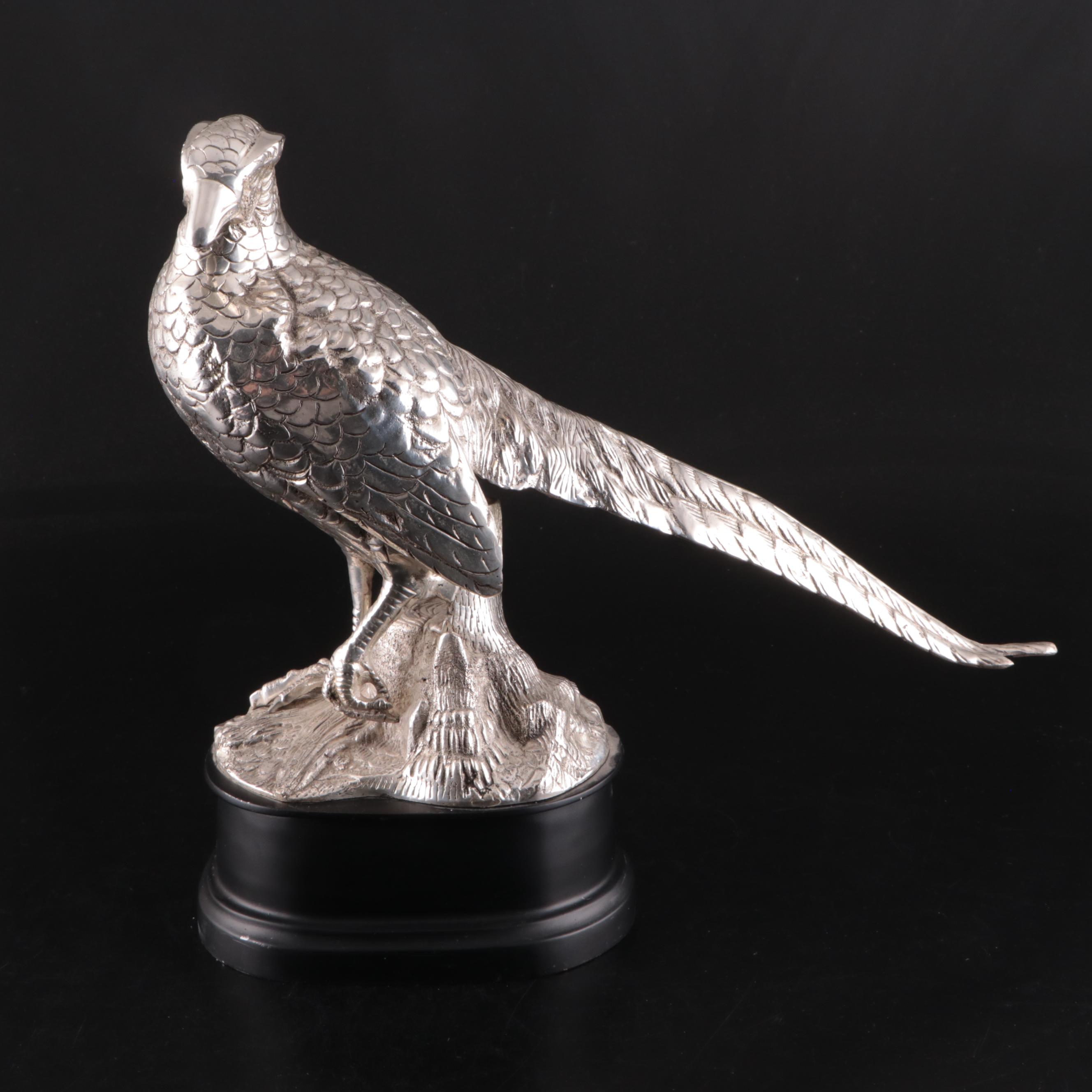 Cast Metal Pheasant Sculptures on Patinated Metal Bases | EBTH