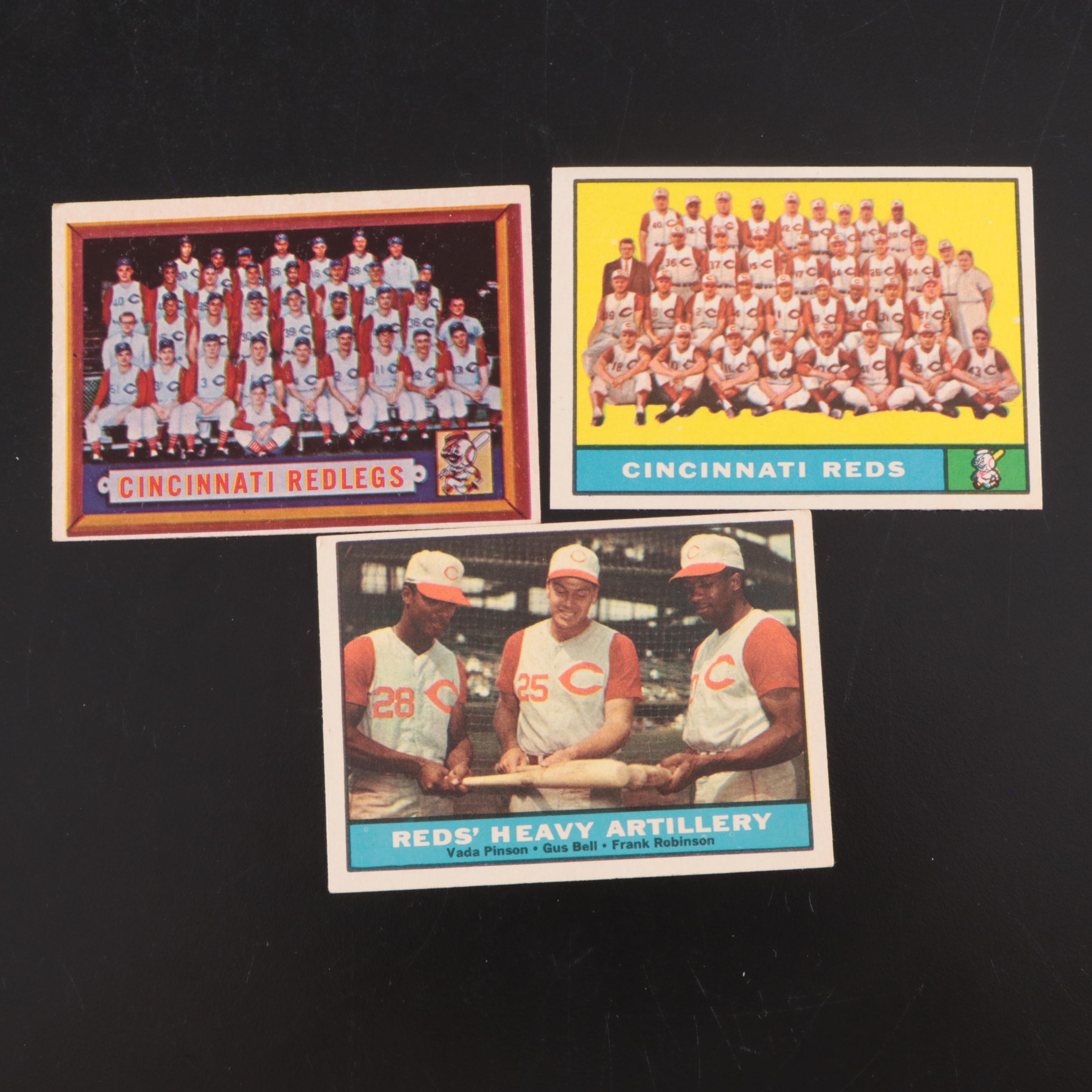 1957 and 1961 Cincinnati Reds Baseball Cards Featuring Frank Robinson ...