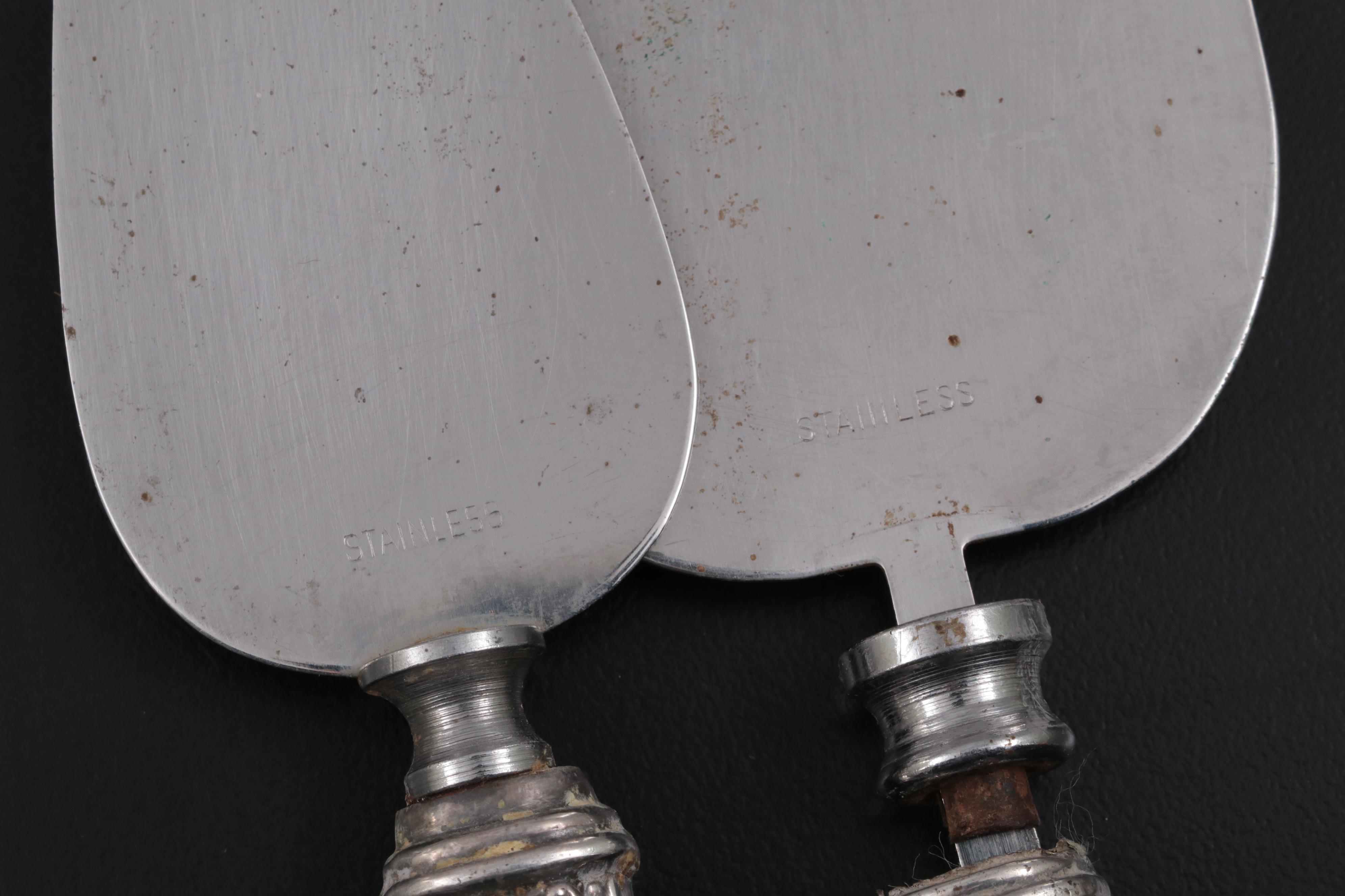 Web Sterling Silver Cake Breaker and Sterling Handle Salad Set with More | EBTH