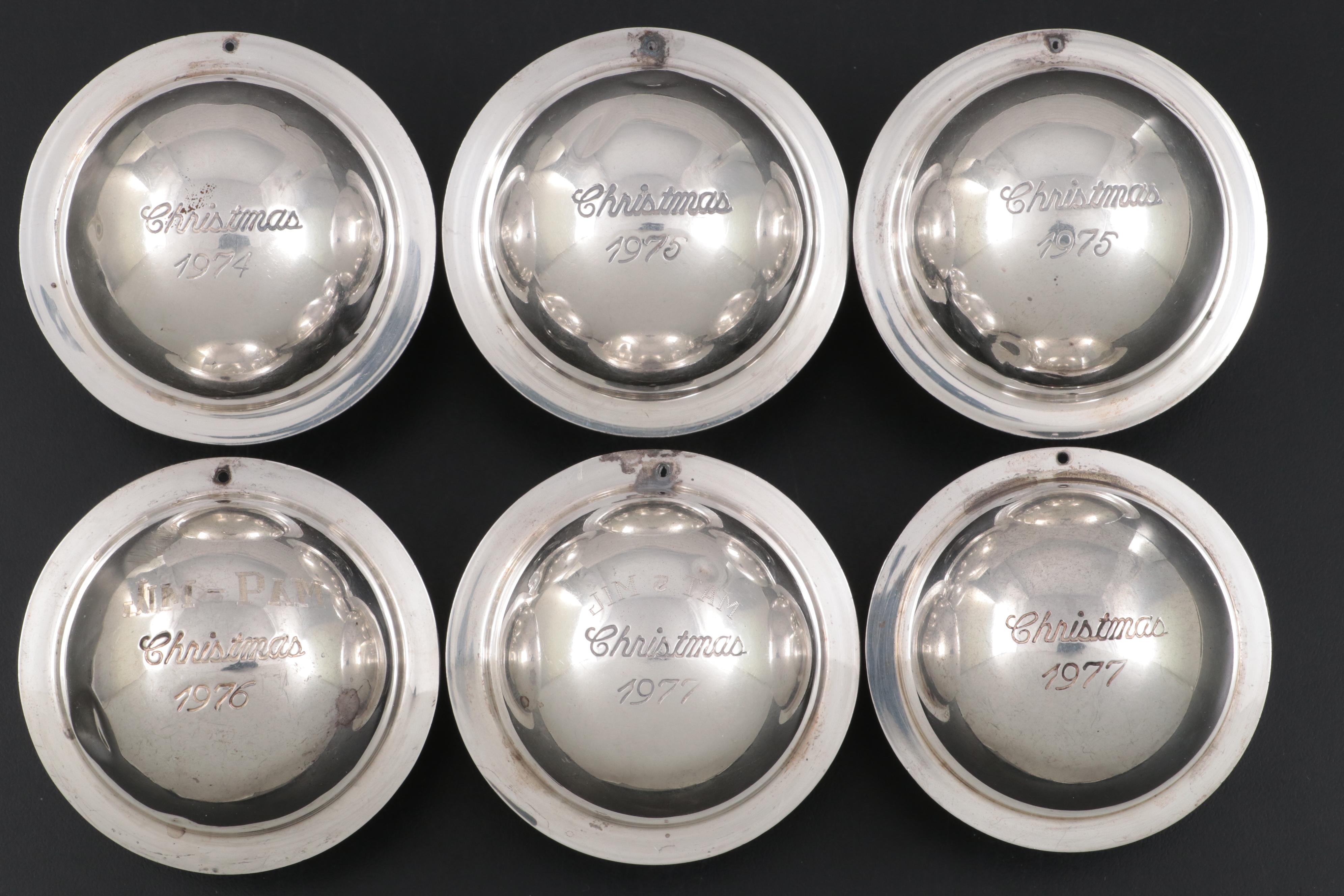 Neiman Marcus Sterling Silver Ball Ornaments, Late 20th Century | EBTH