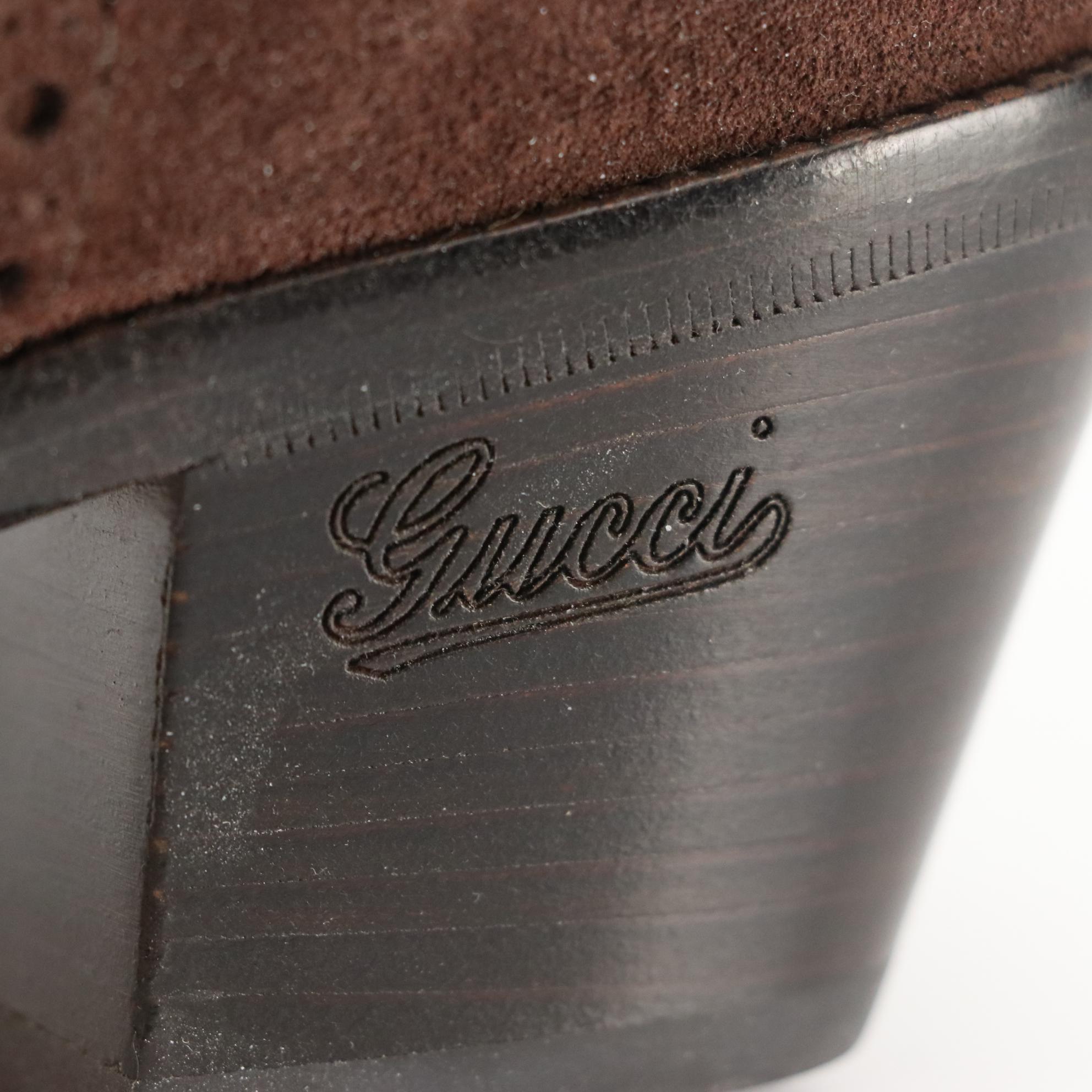 Gucci Cowboy Boots in Cocoa Suede with Box | EBTH