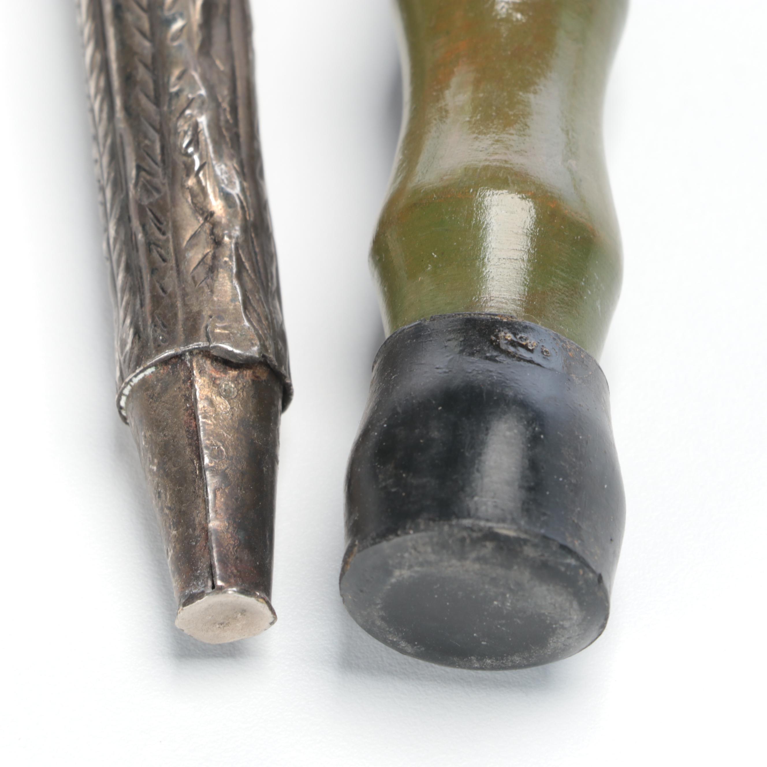 Hand-Carved and Cast Metal Canes With Walking Stick | EBTH