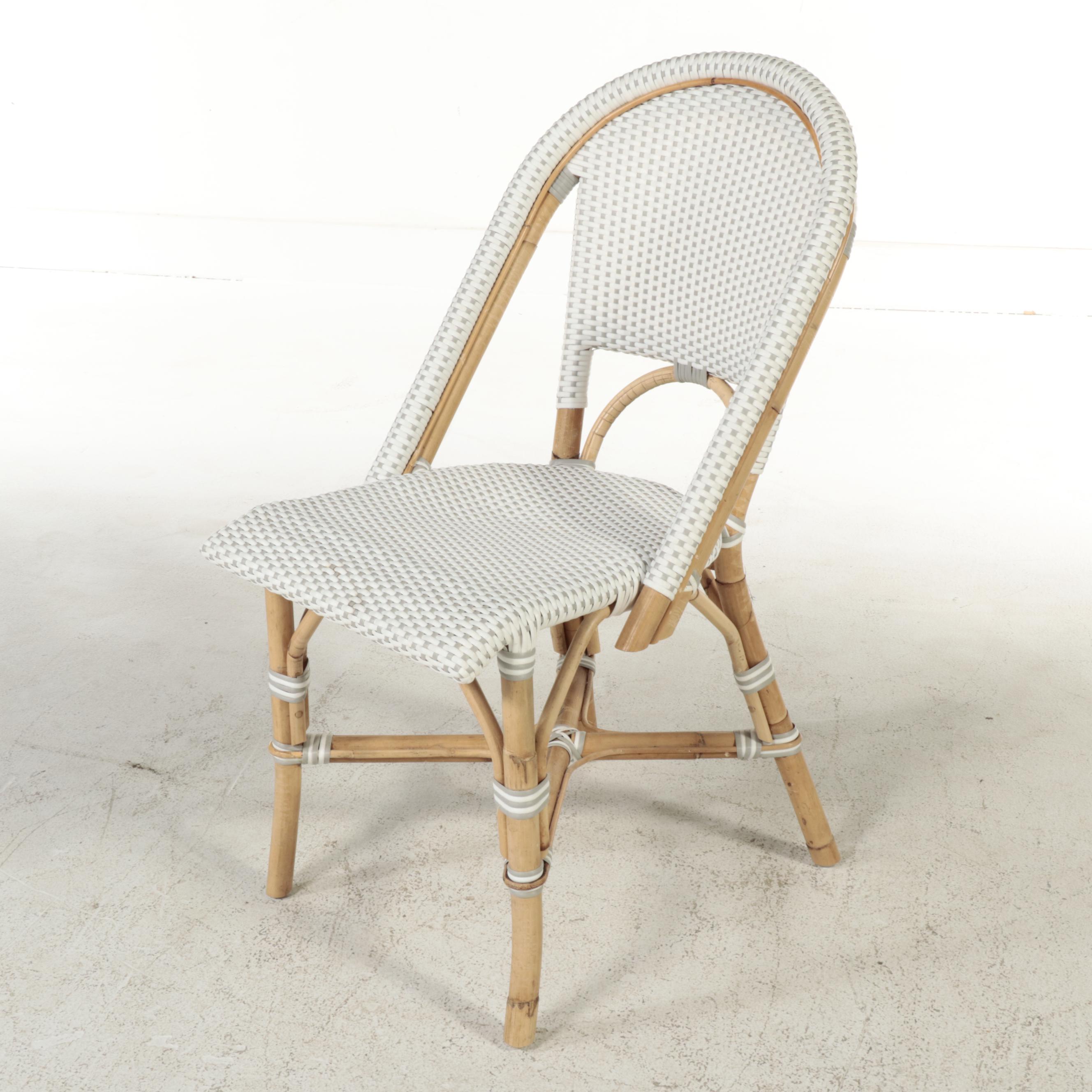 Pair of Serena & Lily "Riviera" Rattan Wicker Side Chairs | EBTH