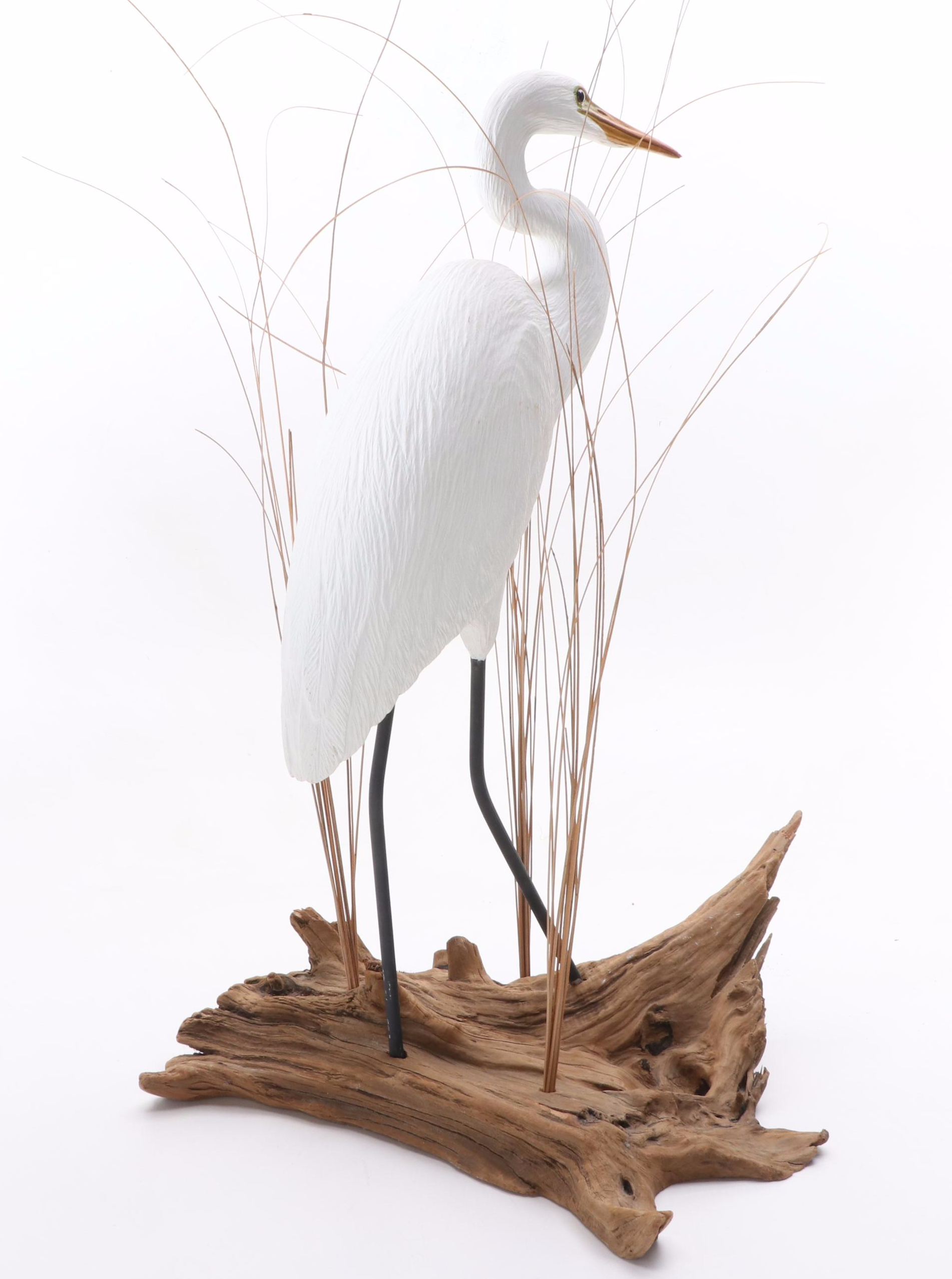 Rod Becklund Hand-Carved Wooden "Egret" Sculpture | EBTH