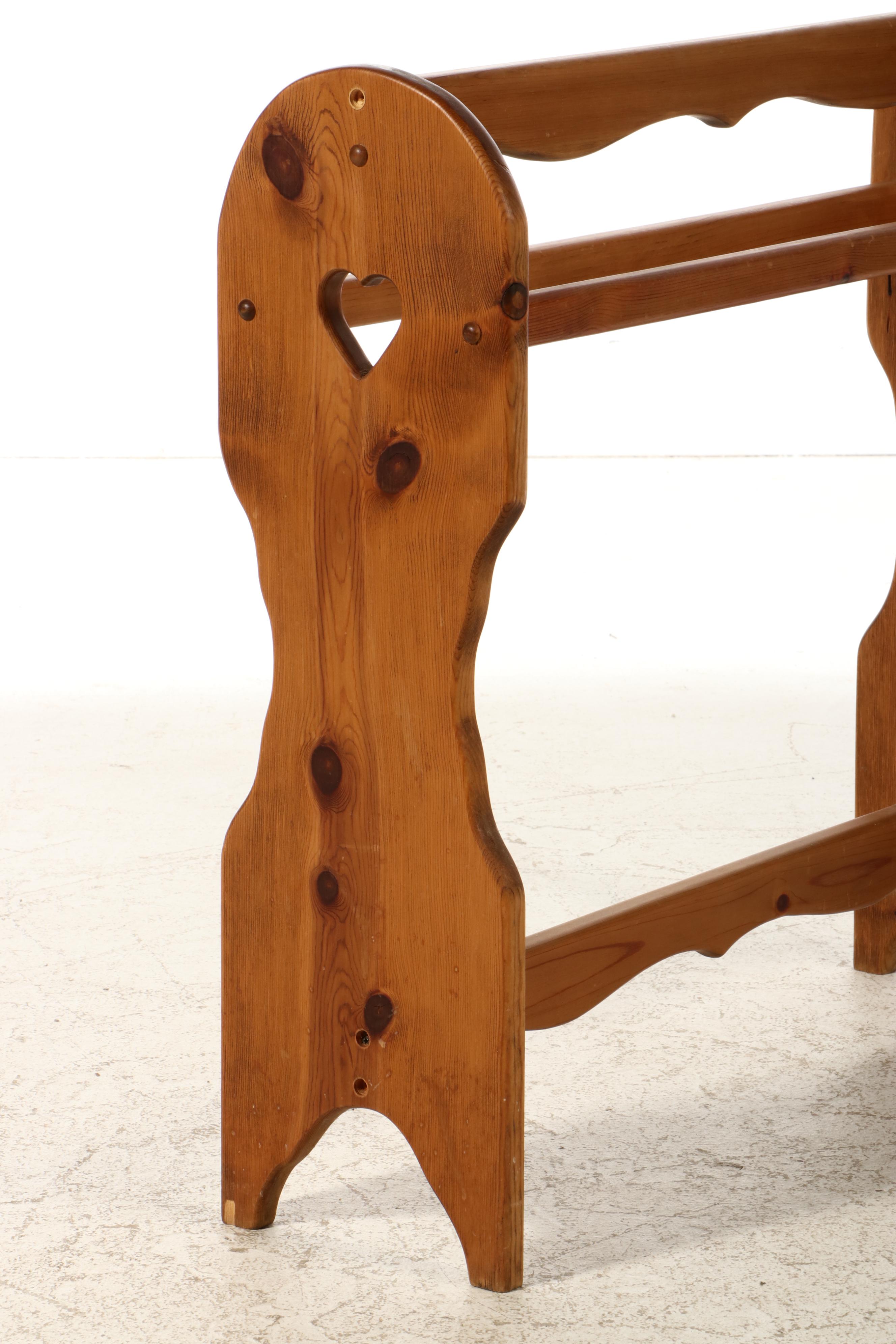 American Empire Style Maple Queen Bed Frame with Pine Quilt Rack | EBTH