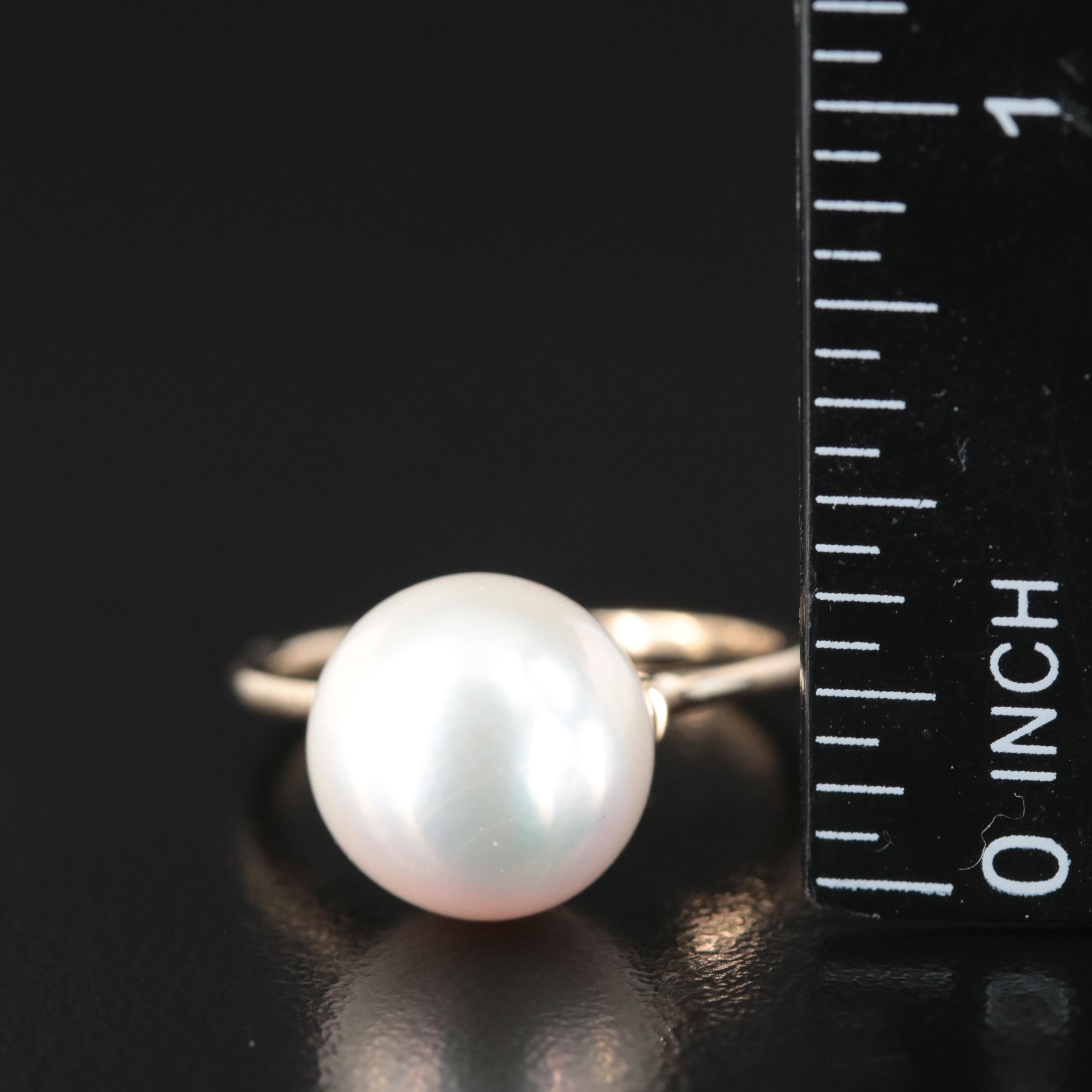 10K Pearl Solitaire Ring | EBTH