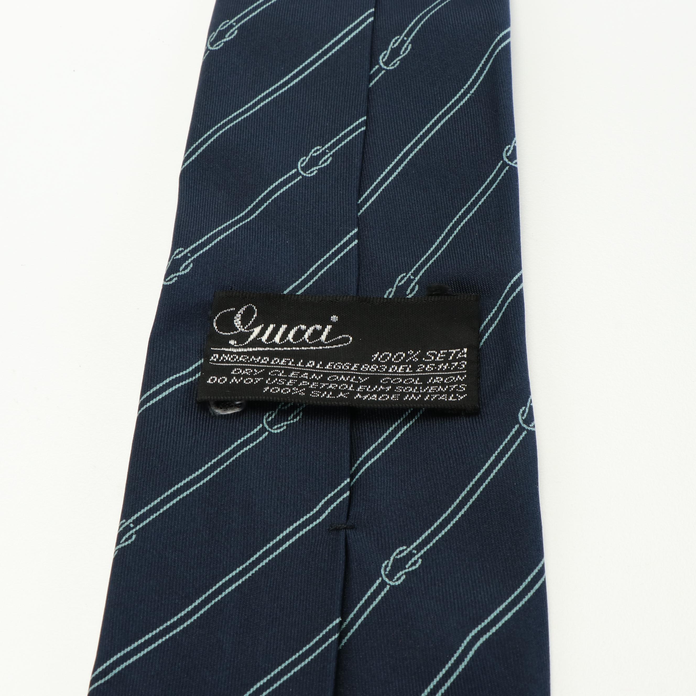 Gucci Navy Silk Necktie | EBTH