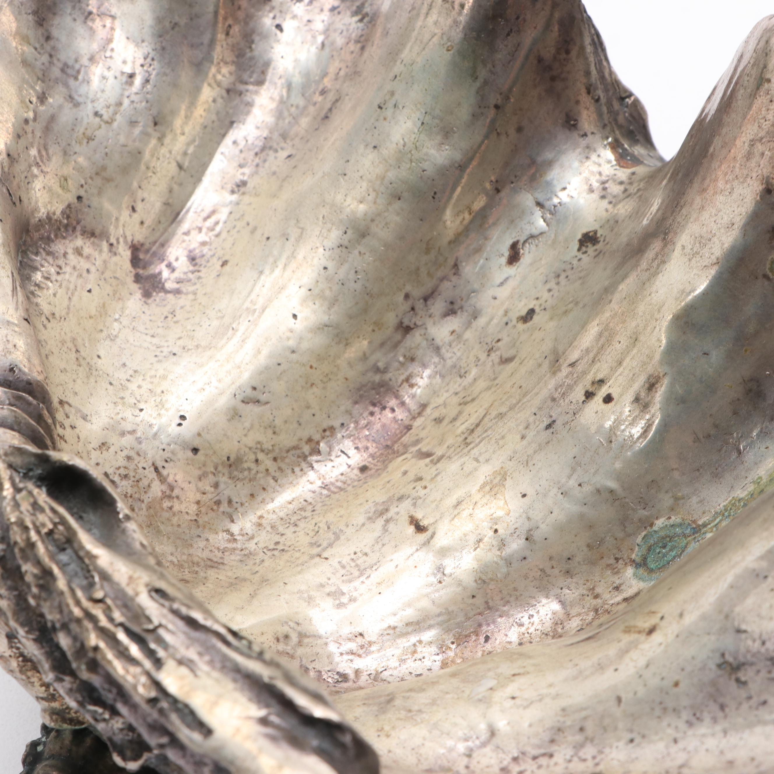 Maitland-Smith Cast Metal Ruffled Clam Shell Bowl | EBTH