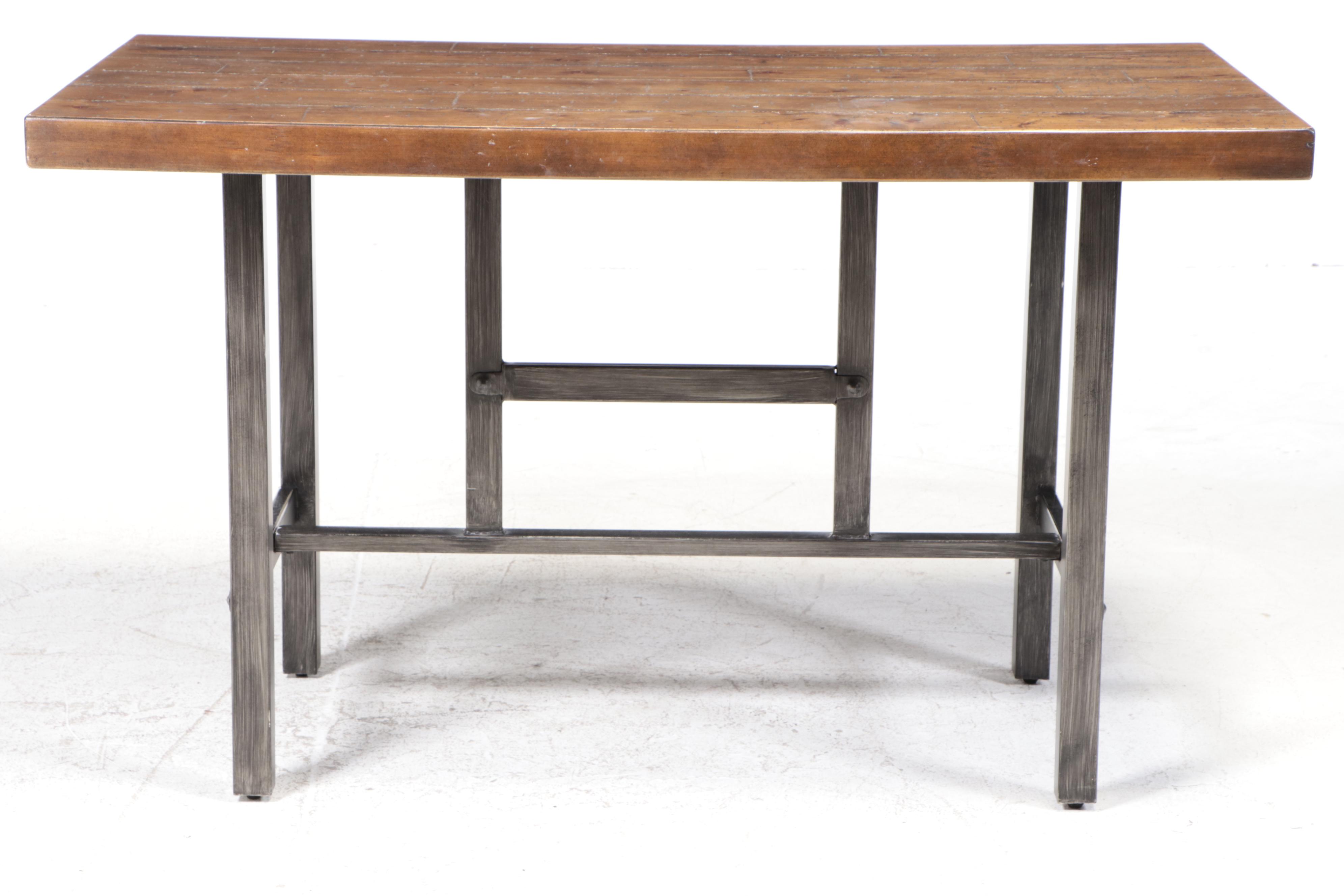 Ashley "Kavara" Industrial Style Metal and Wood Top Counter-Height ...