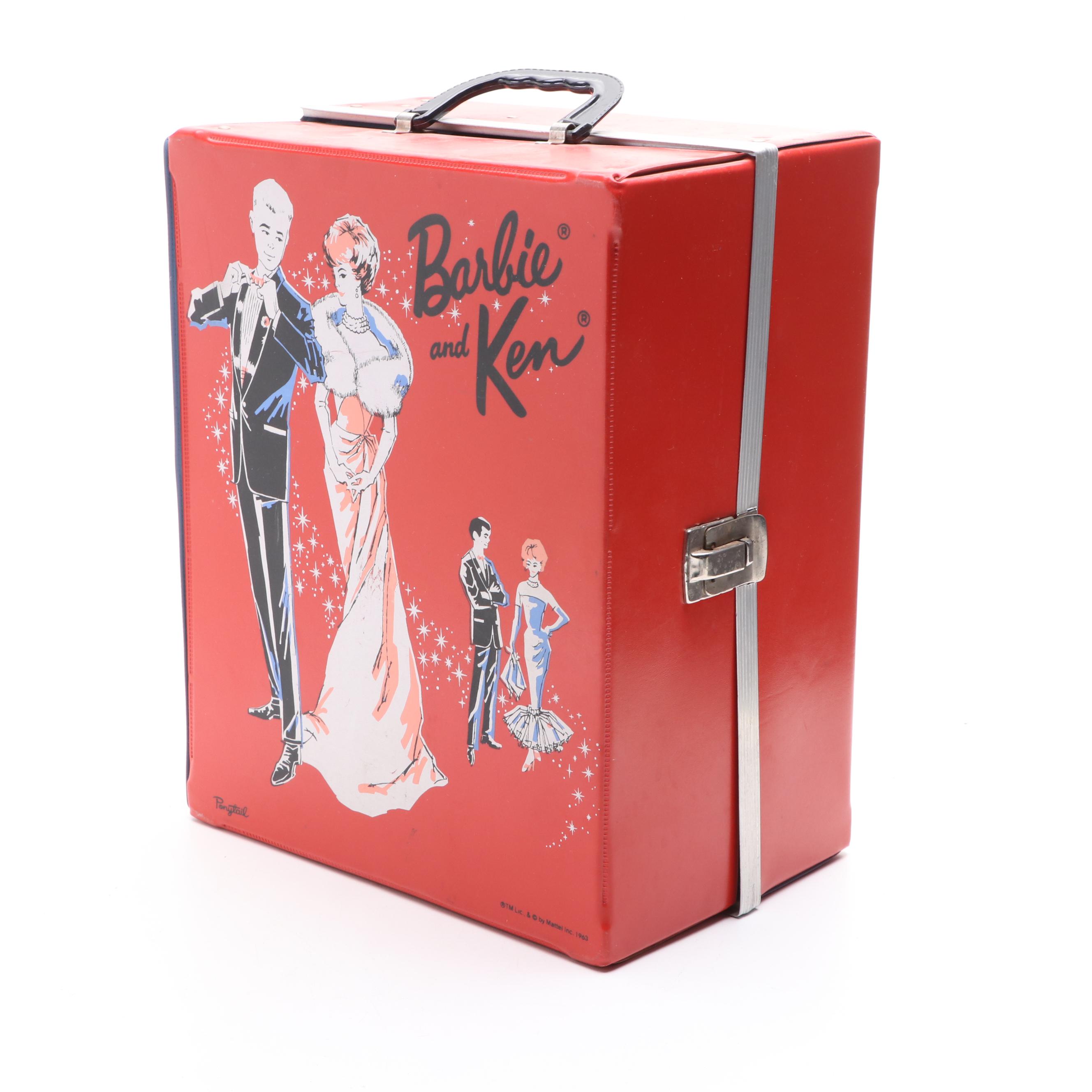 Barbie and Ken Vinyl Double Carrying Case with Barbie Dolls and ...